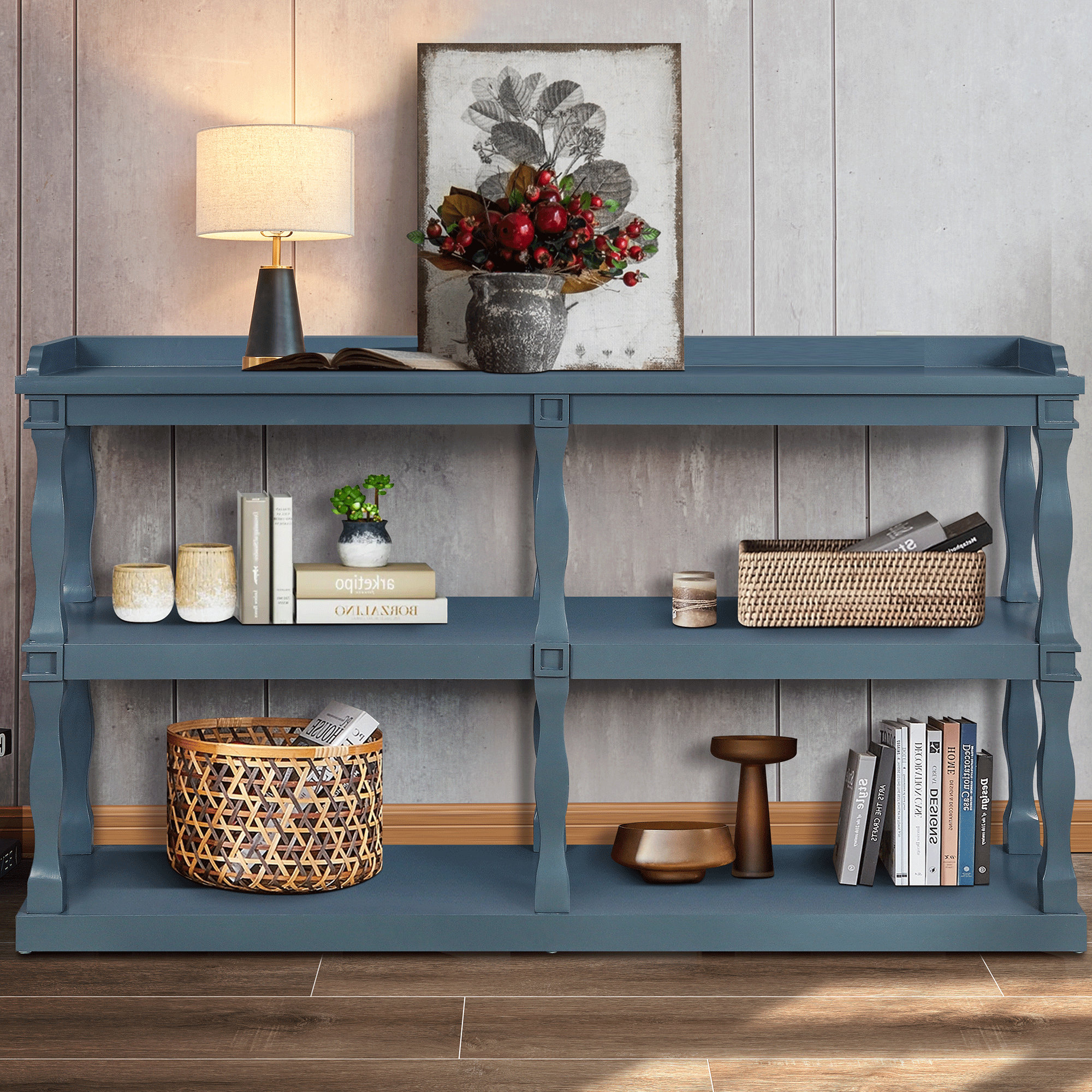 Red Barrel Studio® Console Table With Three Levels Of Open Storage ...