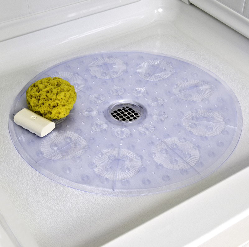 Rebrilliant Lisbon Round Circle Plastic/Vinyl Non-Slip Shower mat ...