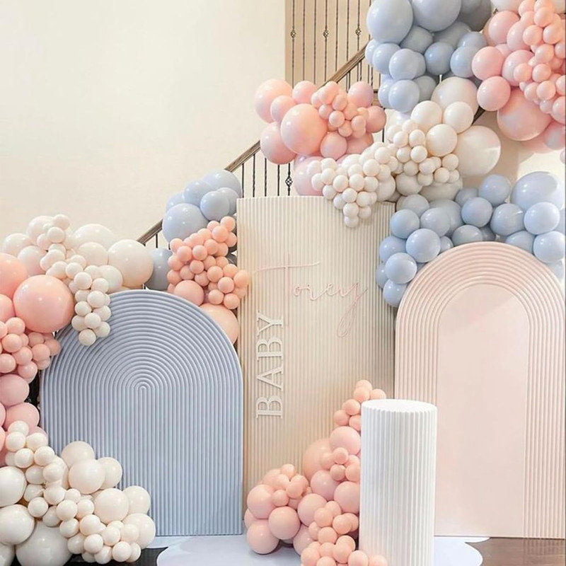 Fabhob 122Pcs Blush Pink Dusty Blue Sand White Peach Balloons | Wayfair