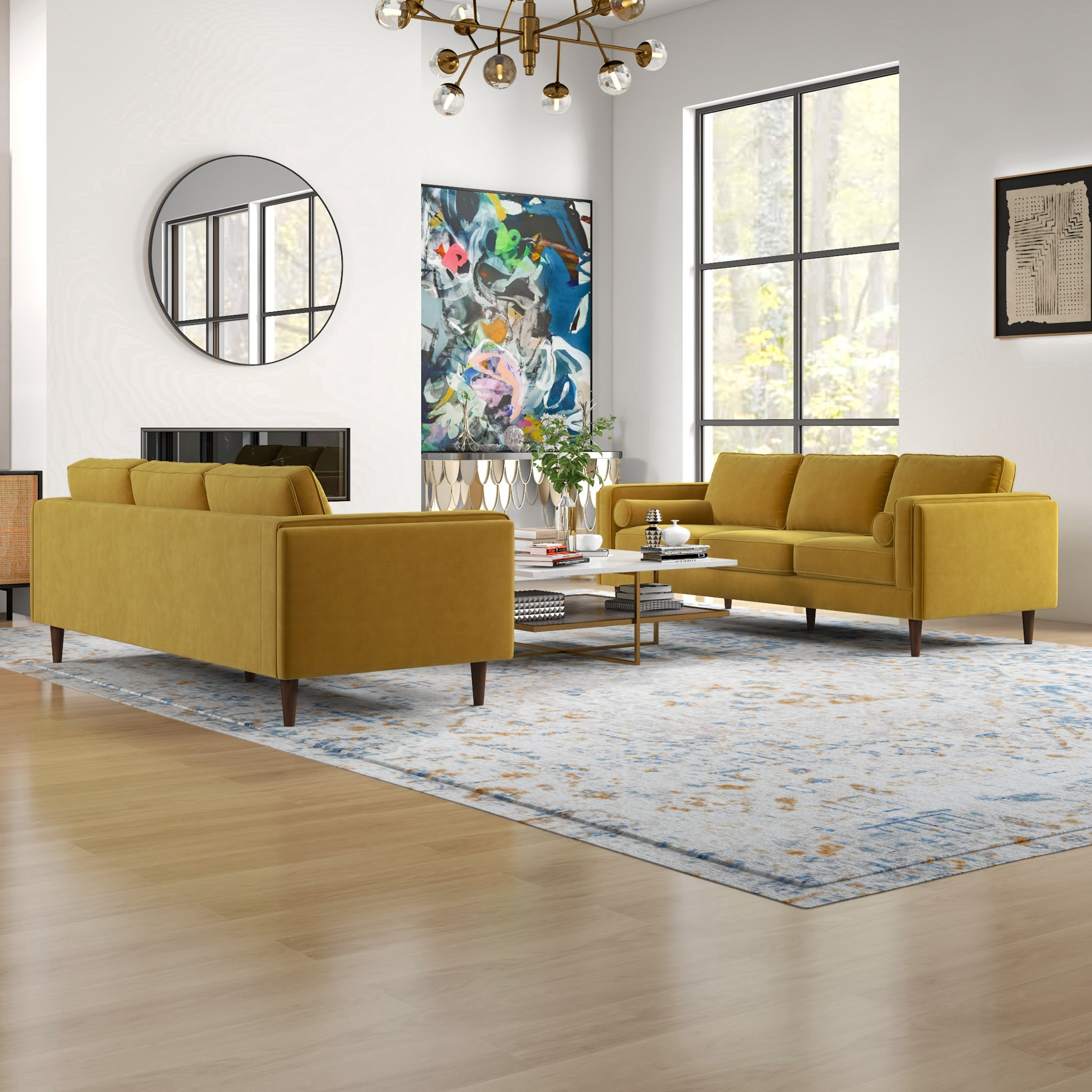Everly Quinn 2 Piece Velvet Living Room Set | Wayfair