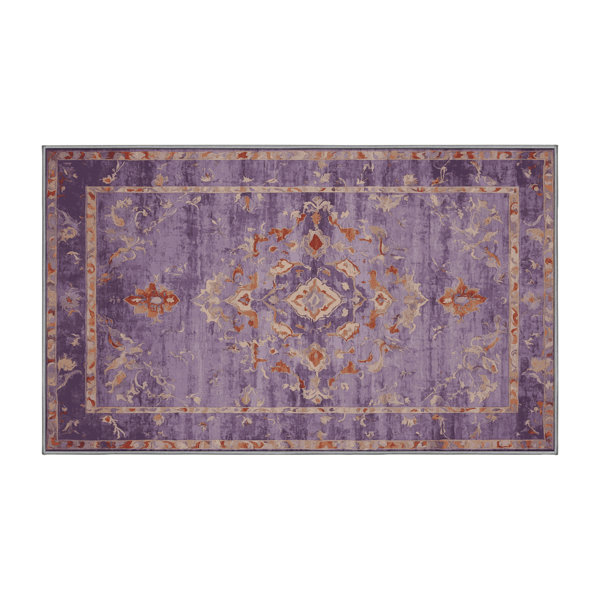 Bungalow Rose Machine Washable Purple Area Rug | Wayfair