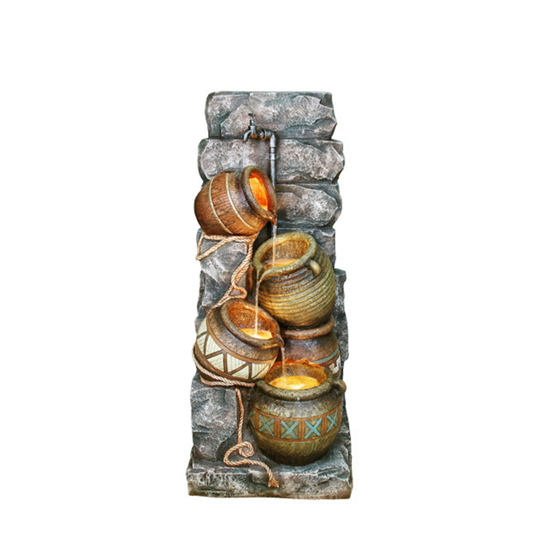 Foundry Select 43 Inch Height Polyresin Pitcher Design Water Fountain ...