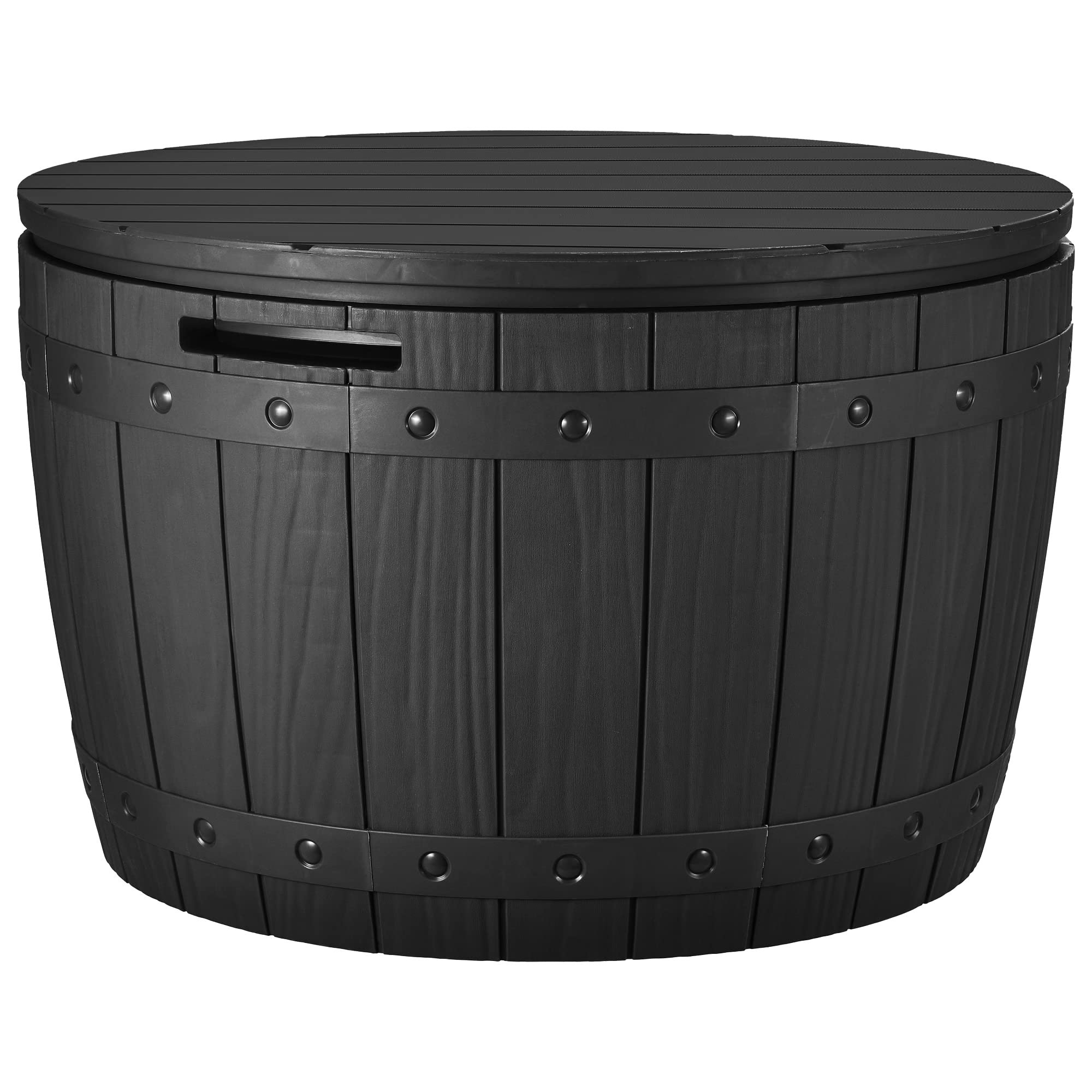 OTOTWER 33 Gallon Round Deck Box, Outdoor Storage Box for Patio ...