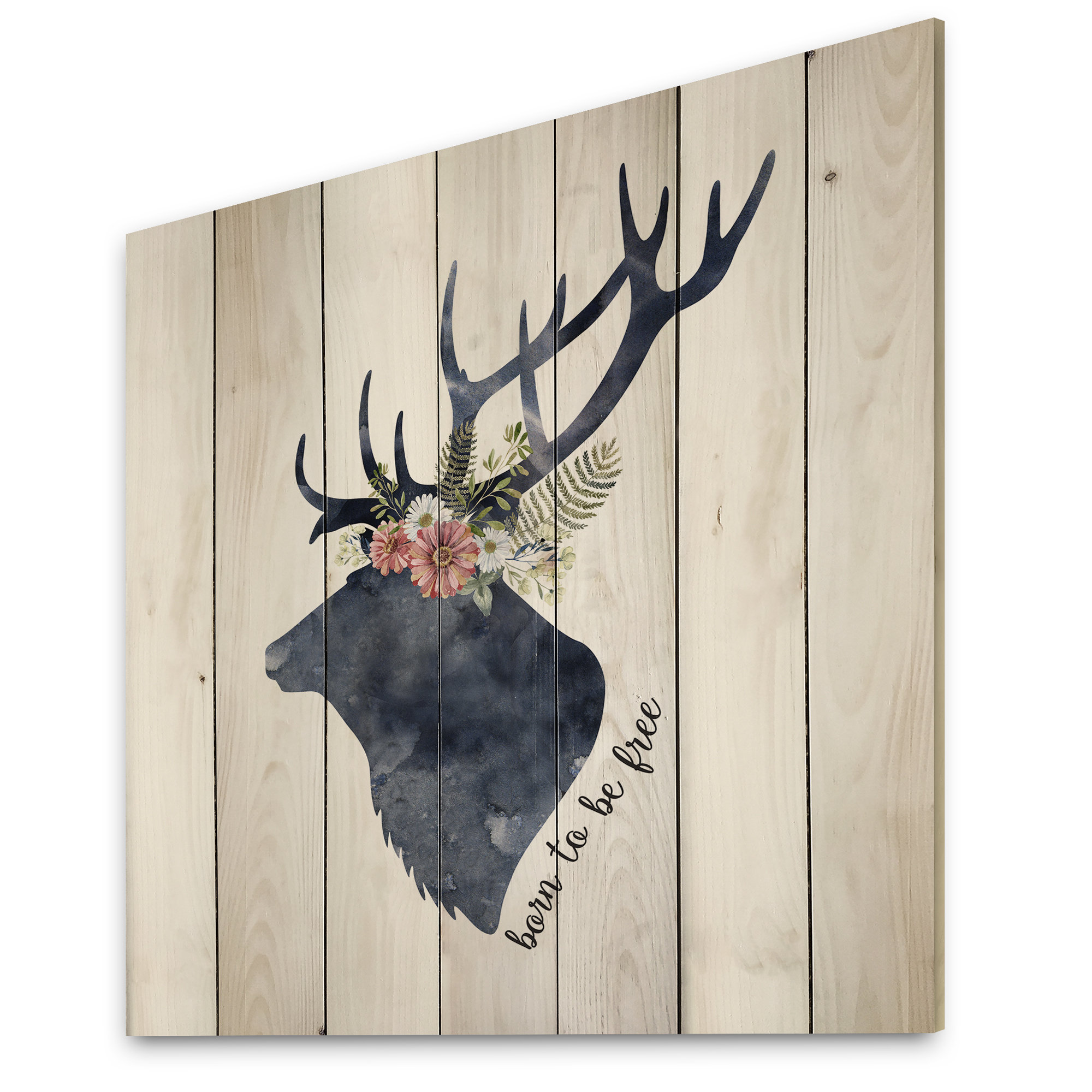 Millwood Pines Botanical Deer Head Silhouette - Unframed Graphic Art on ...