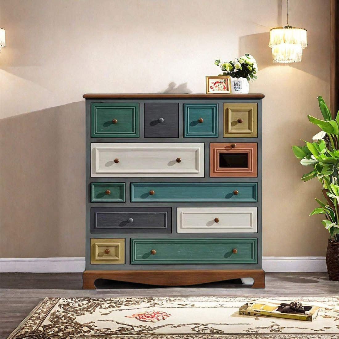 Liu's ink furniture Living room bedroom twelve drawer accent chest ...