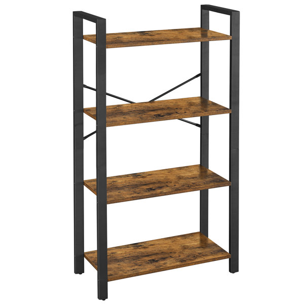 LoftDesigns 4 Tier Shelf Bookcase, Steel Frame, Free Standing Shelf For ...