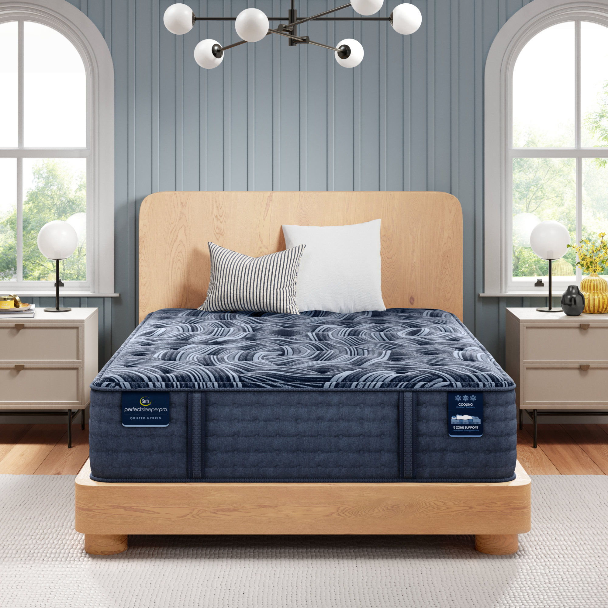 Serta Perfect Sleeper Pro New Paris Medium 15" Latex Hybrid Mattress ...