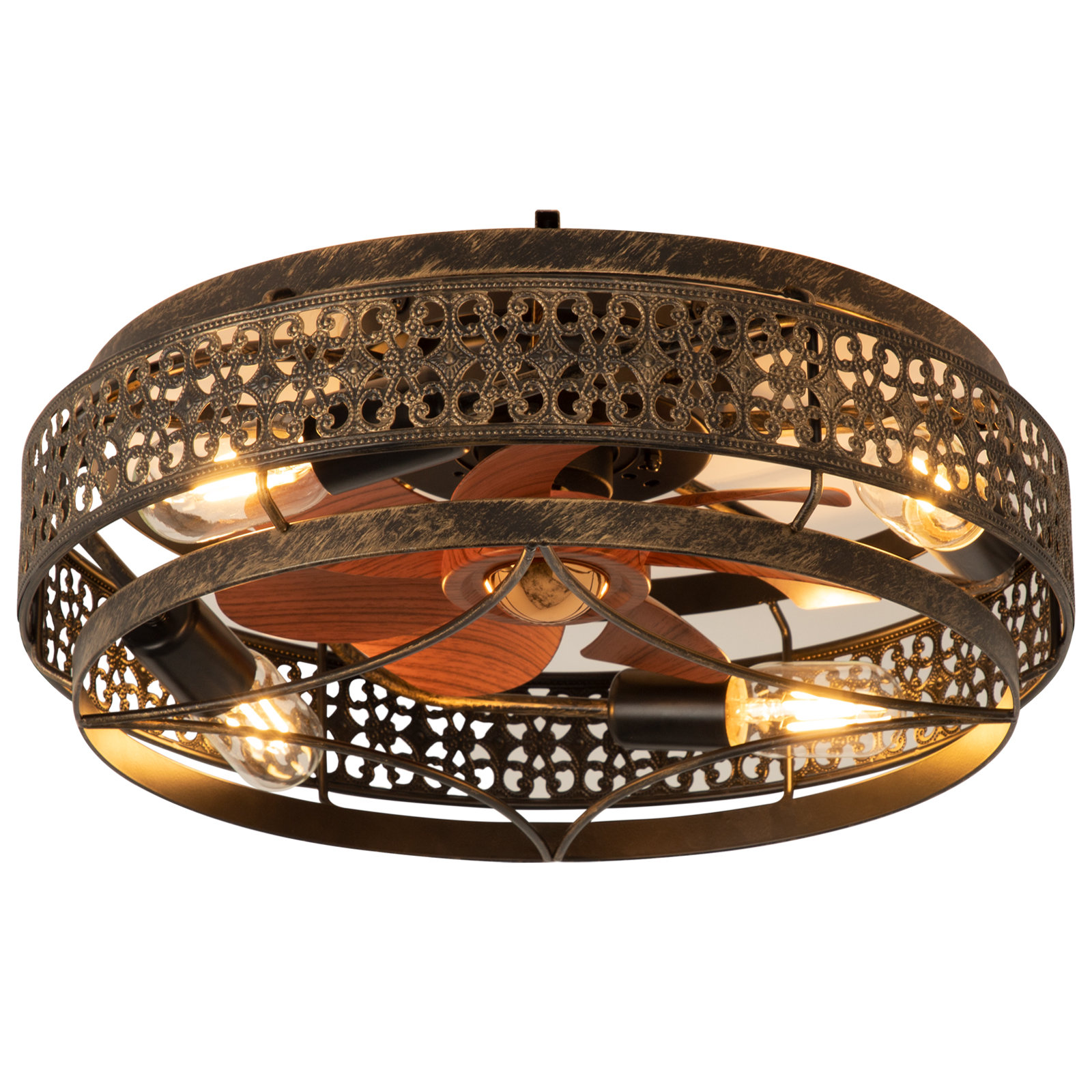 Fleur De Lis Living Morrison Ceiling Fan with Light Kit with Remote Control & APP Control ...