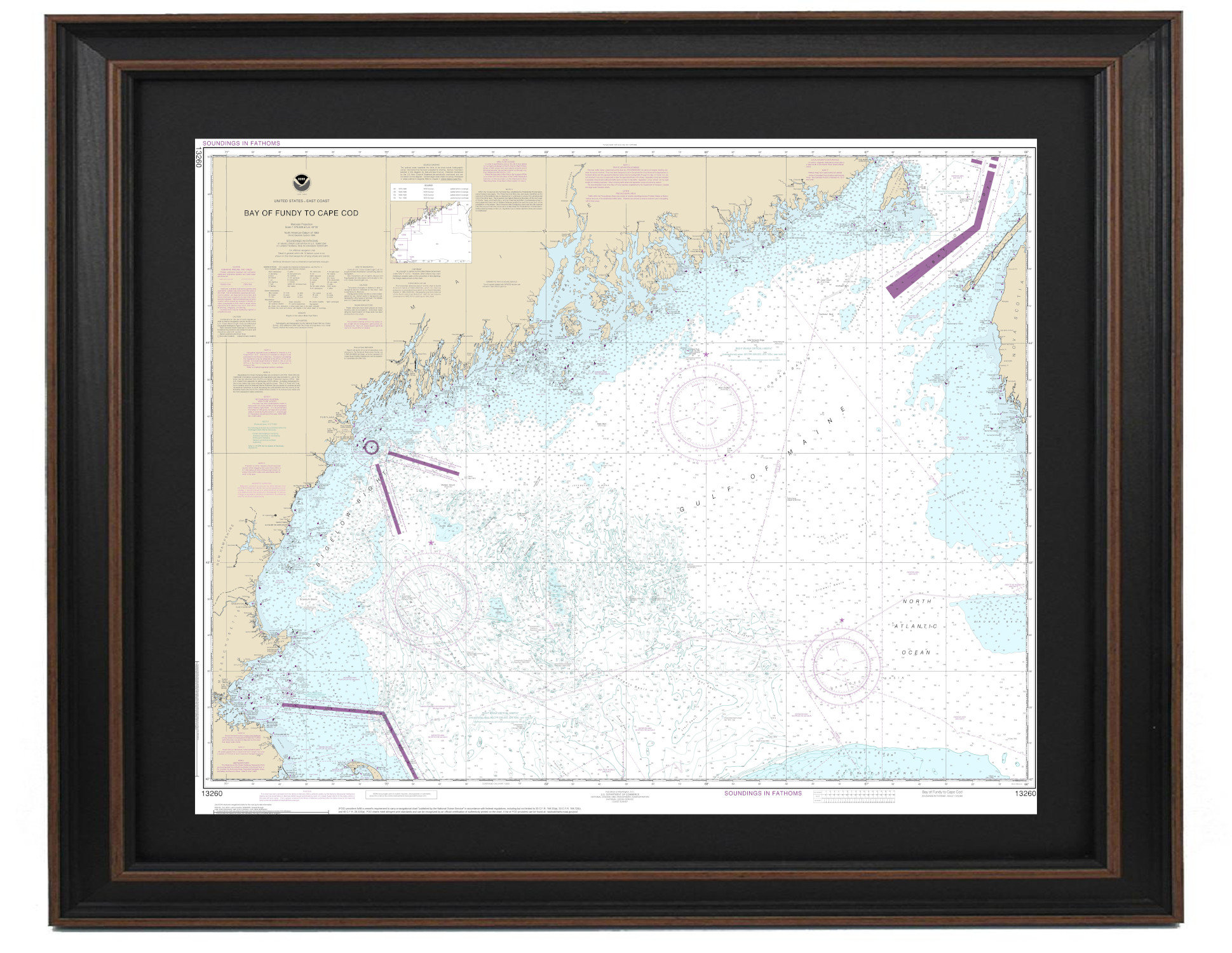 17 Stories Bay Of Fundy To Cape Cod | Nautical Chart | Framed Print ...