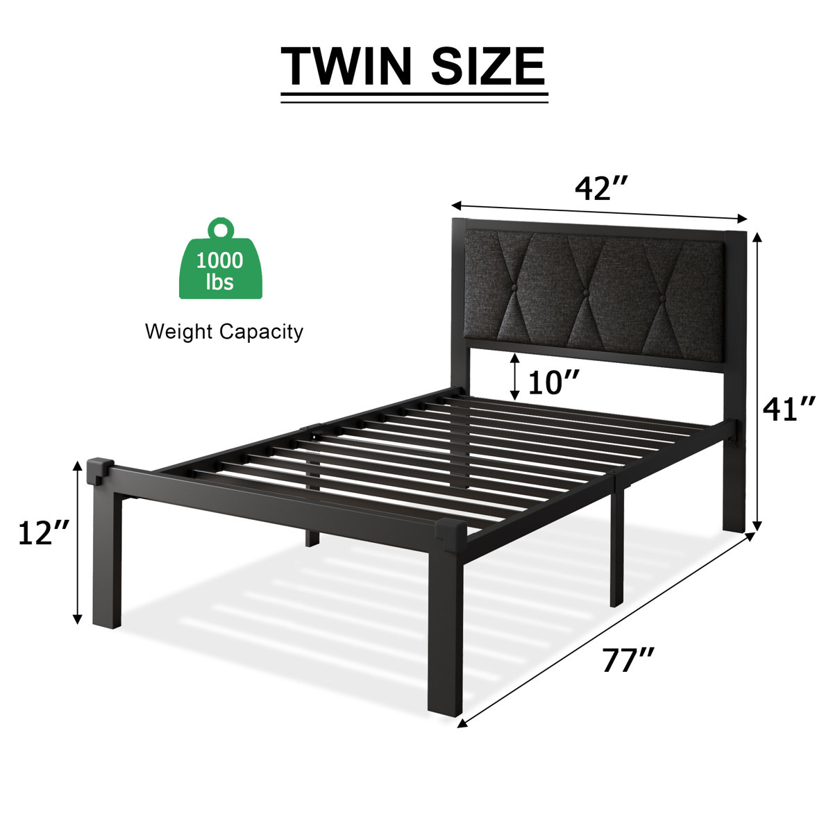 Halence Upholstered Platform Bed with Headboard | Wayfair