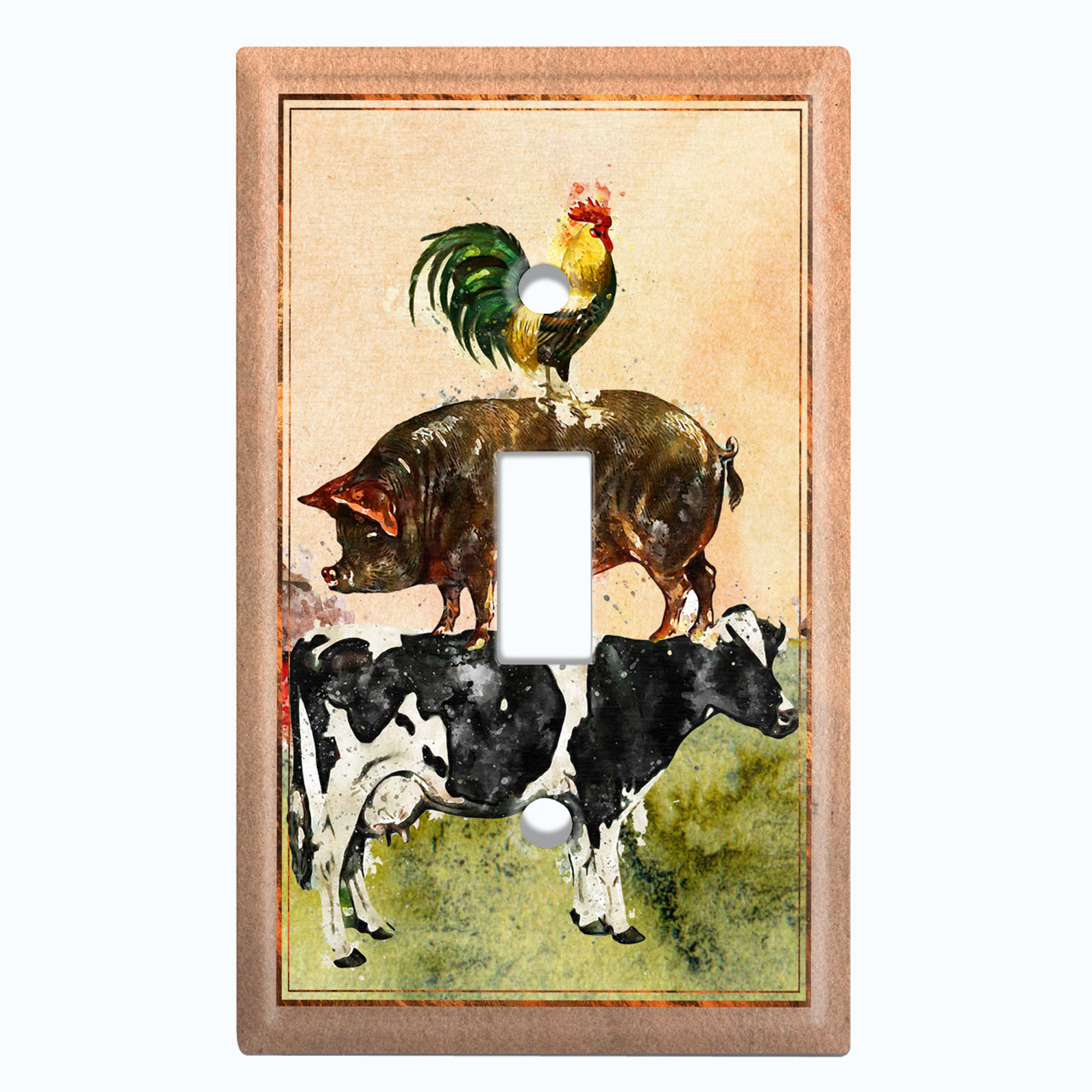 WorldAcc Metal Light Switch Plate Outlet Cover (Animal Farm Country ...