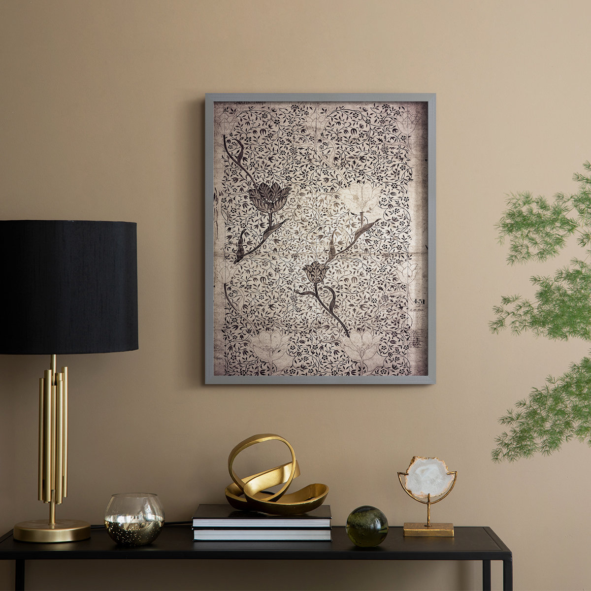 Red Barrel Studio® Vintage Abstract Print CLXXXIII Framed Print - Solid ...