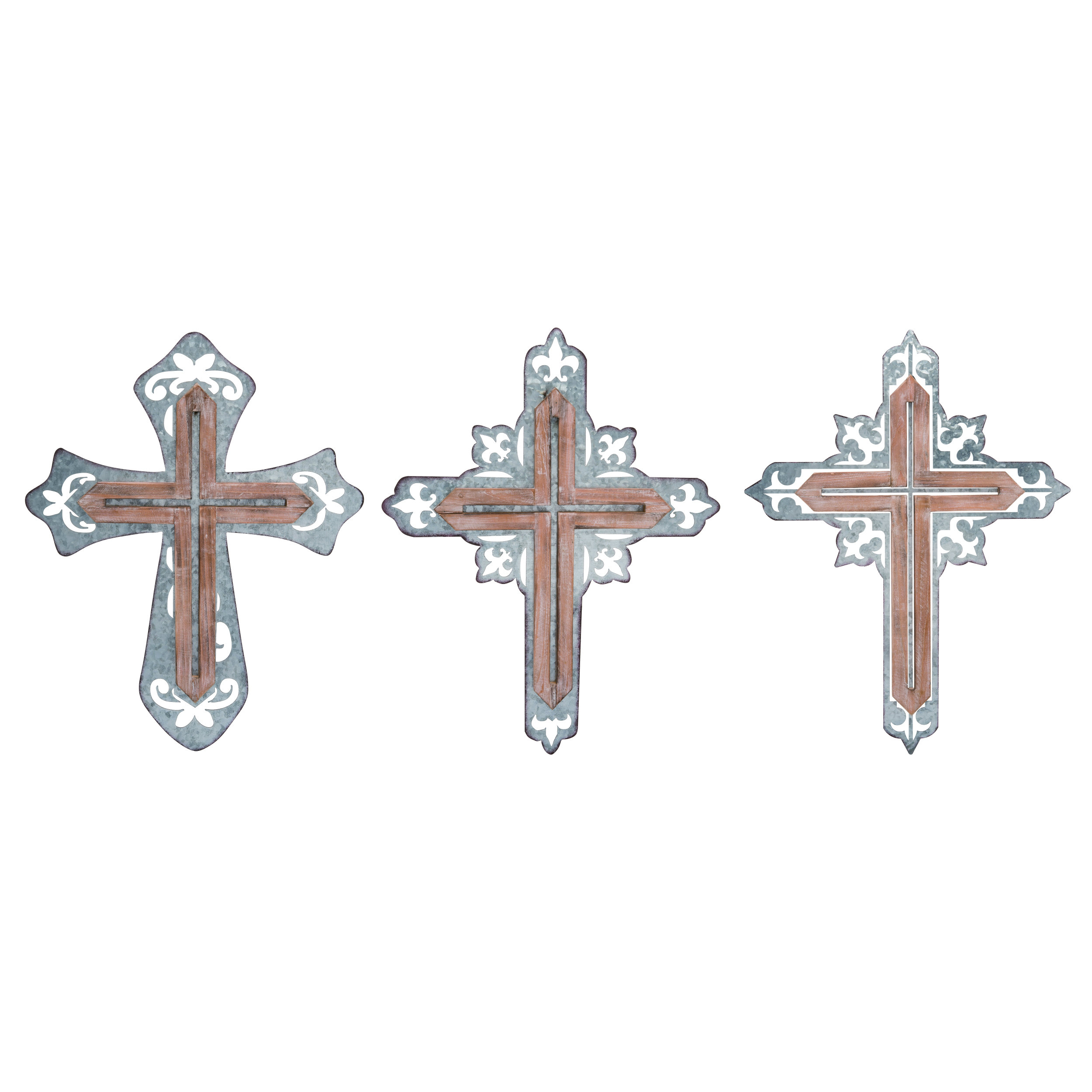 Astoria Grand Wood/Metal Decorative Crosses Set of 3 Spring Home ...