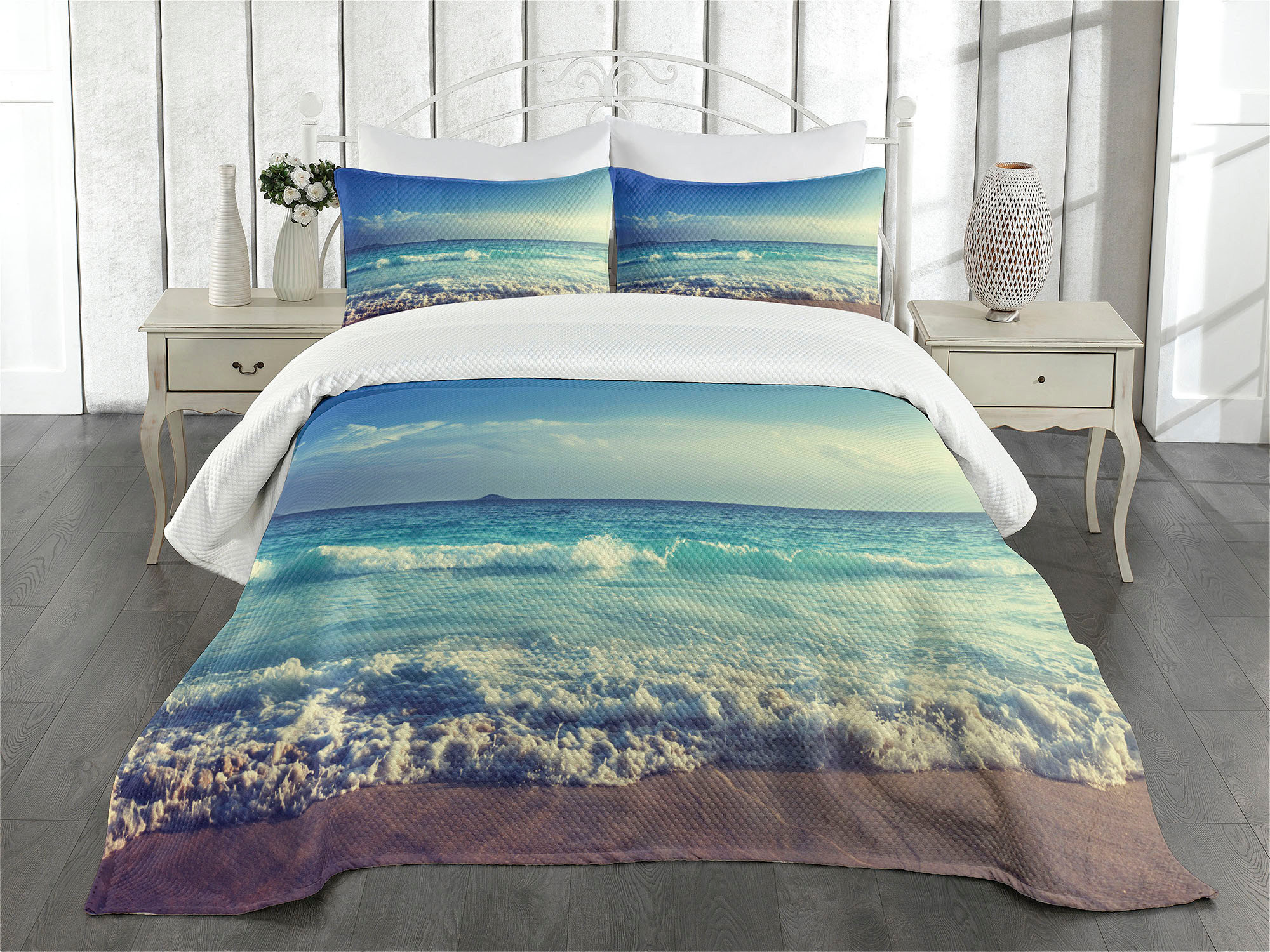 Ambesonne Tropical Bedspread Beach Sunset | Wayfair