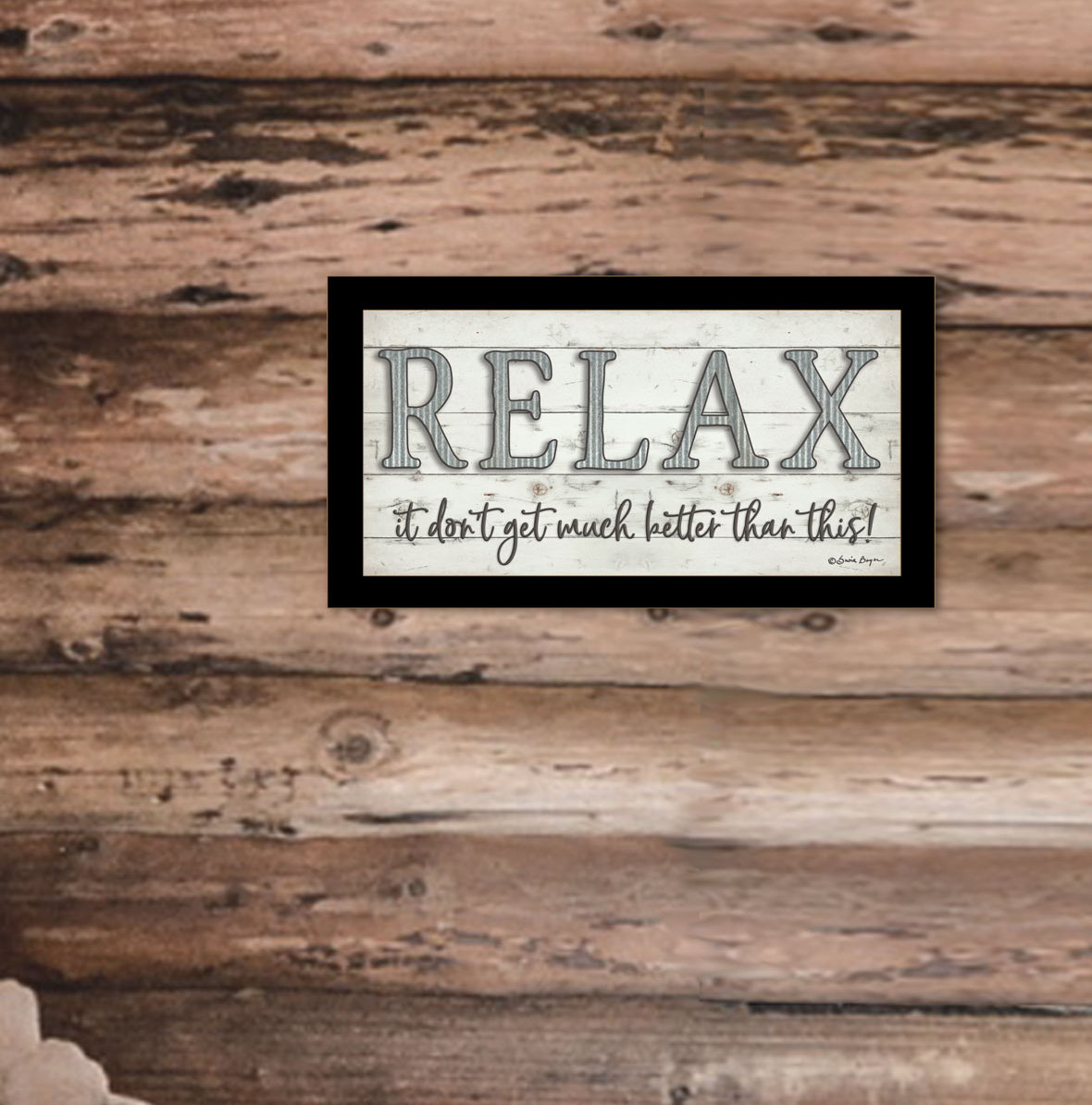 August Grove® Relax Framed Wall Art for Living Room, Home Wall Décor by ...