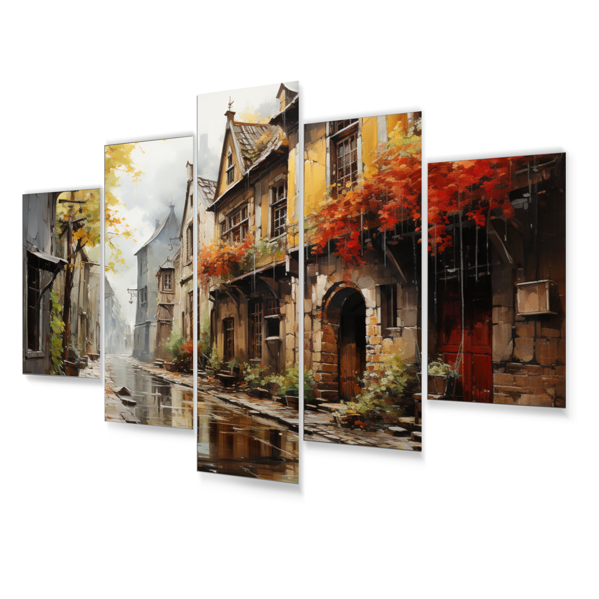 Design Art Denmark Old Town Alley II - Denmark Metal Wall Decor Set ...