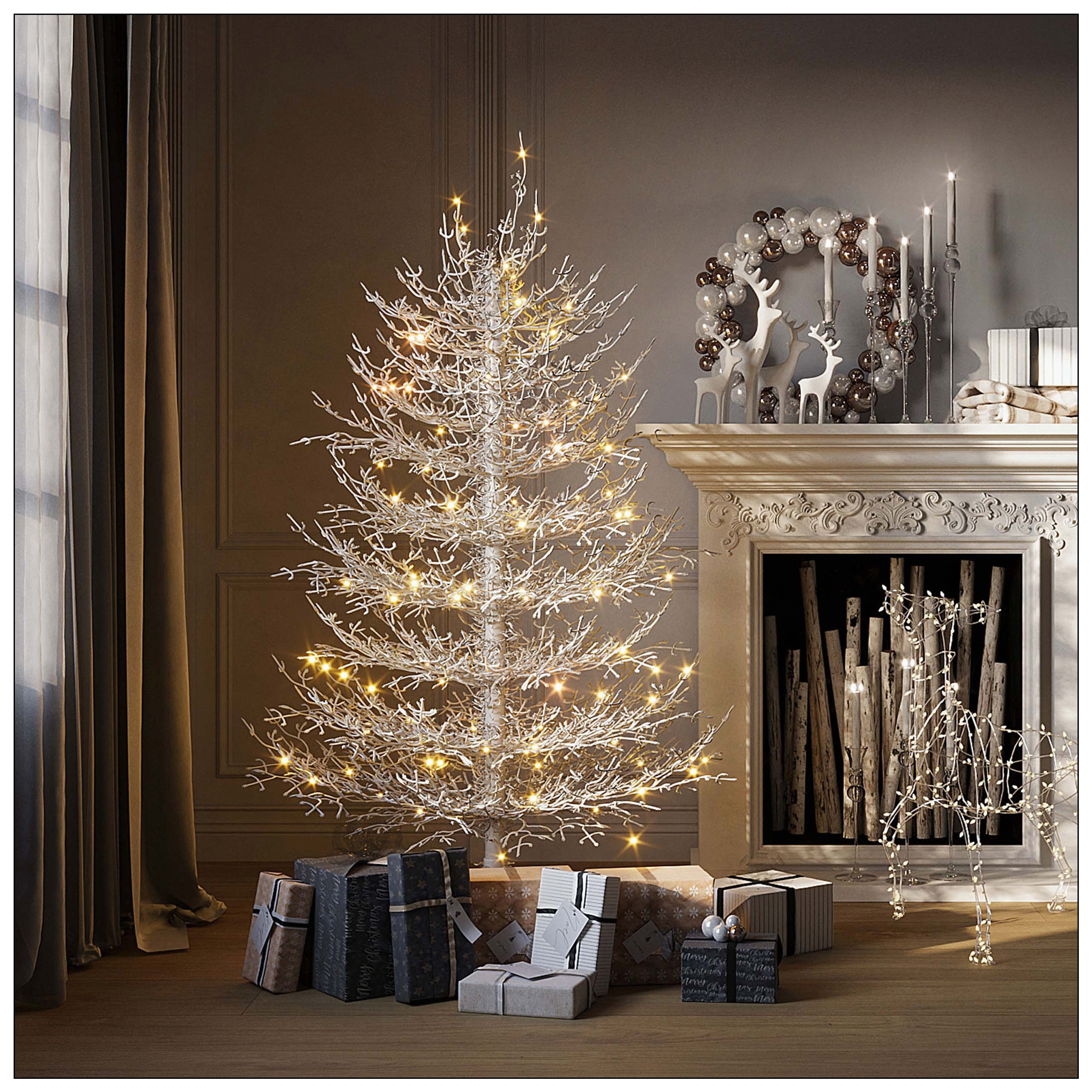 The Holiday Aisle® Pre-Lit Aspen Fir Artificial Christmas Tree, Hinged ...