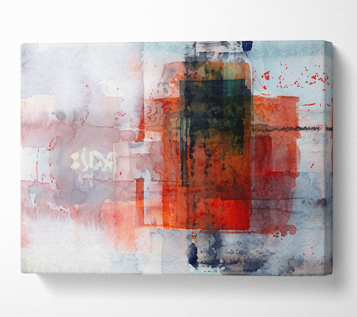 Metro Lane Abstract Red Square Paint Roller Canvas Watercolour ...