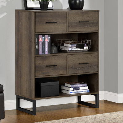 Corrigan Studio Suzann 103Cm H x 78Cm W Wood Standard Bookcase with ...