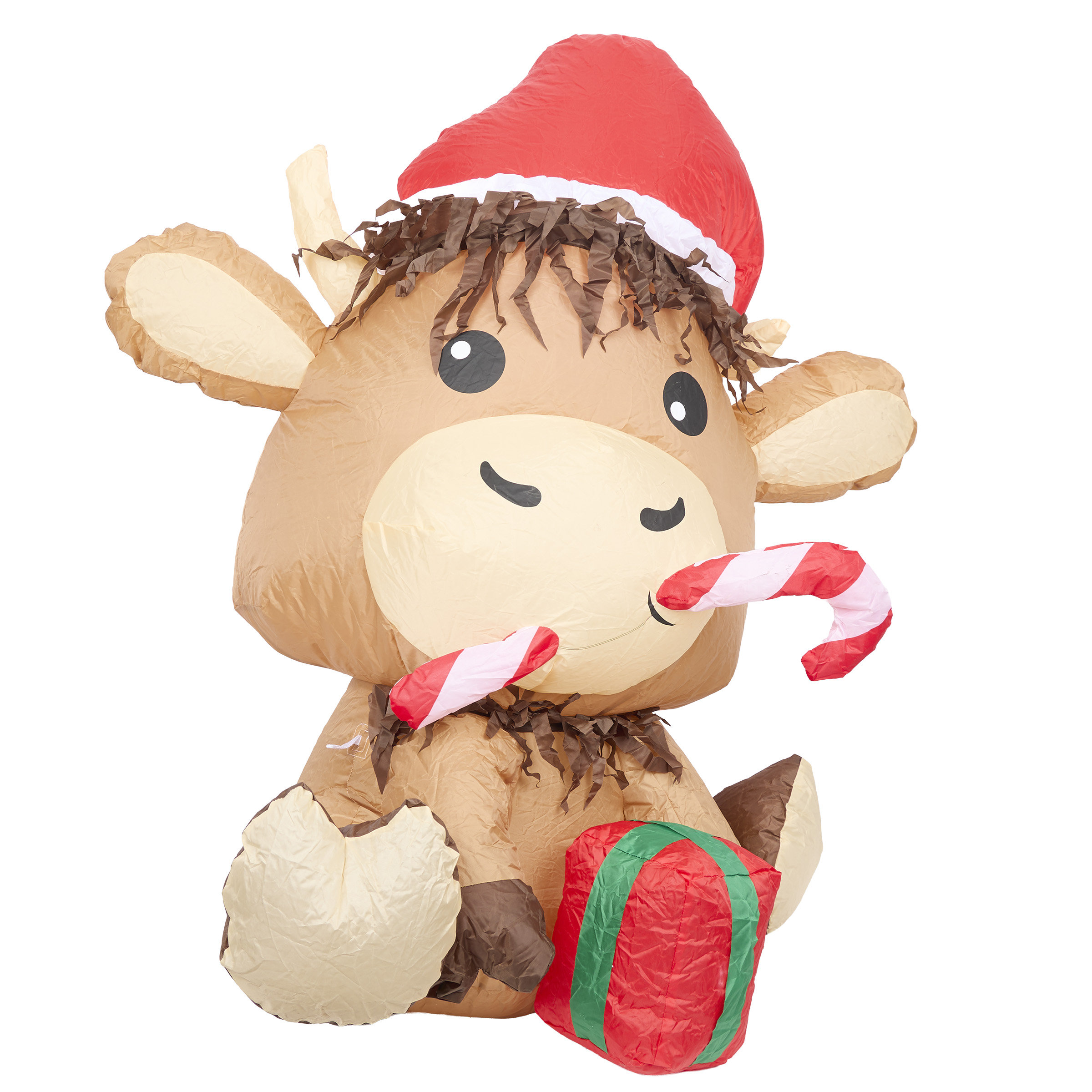 Red Barrel Studio® 40" Highland Cow Inflatable Christmas Decor W CW LED ...