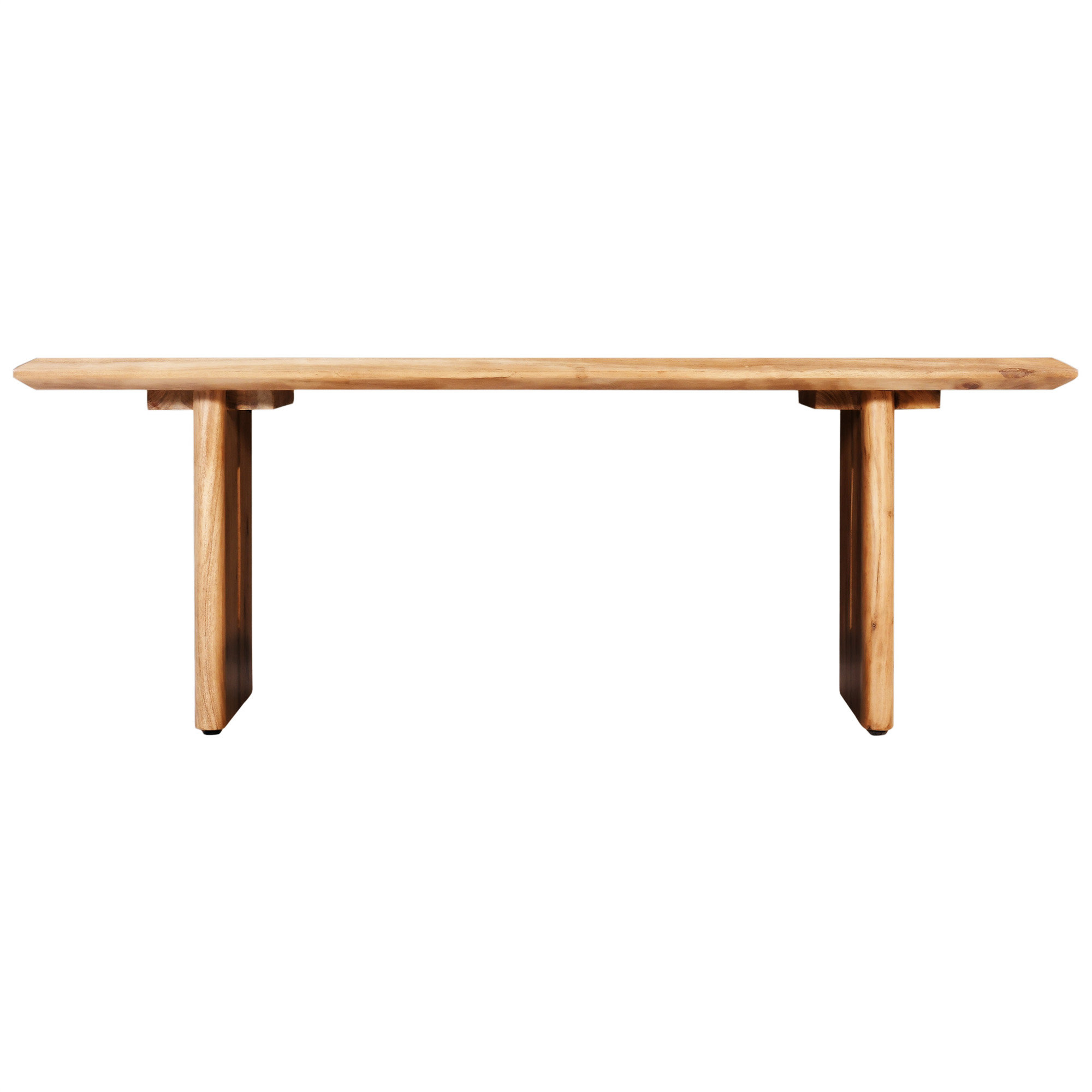 Loon Peak 51 In. Solid Acacia Wood Coffee Table With Curved Edges | Wayfair
