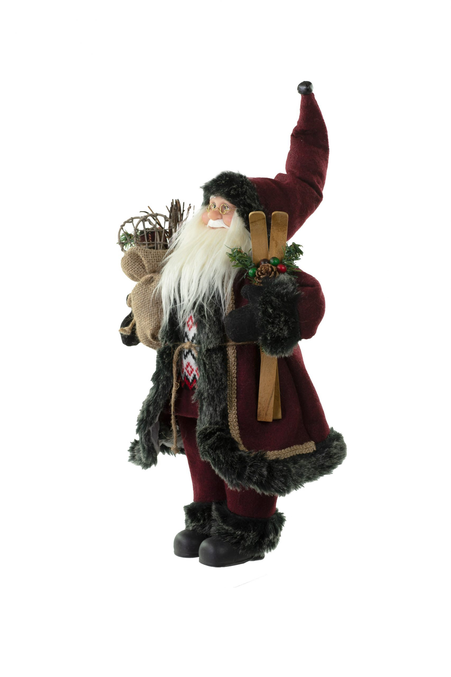 The Holiday Aisle® Burgundy Standing Jolly Santa Claus - Wayfair Canada