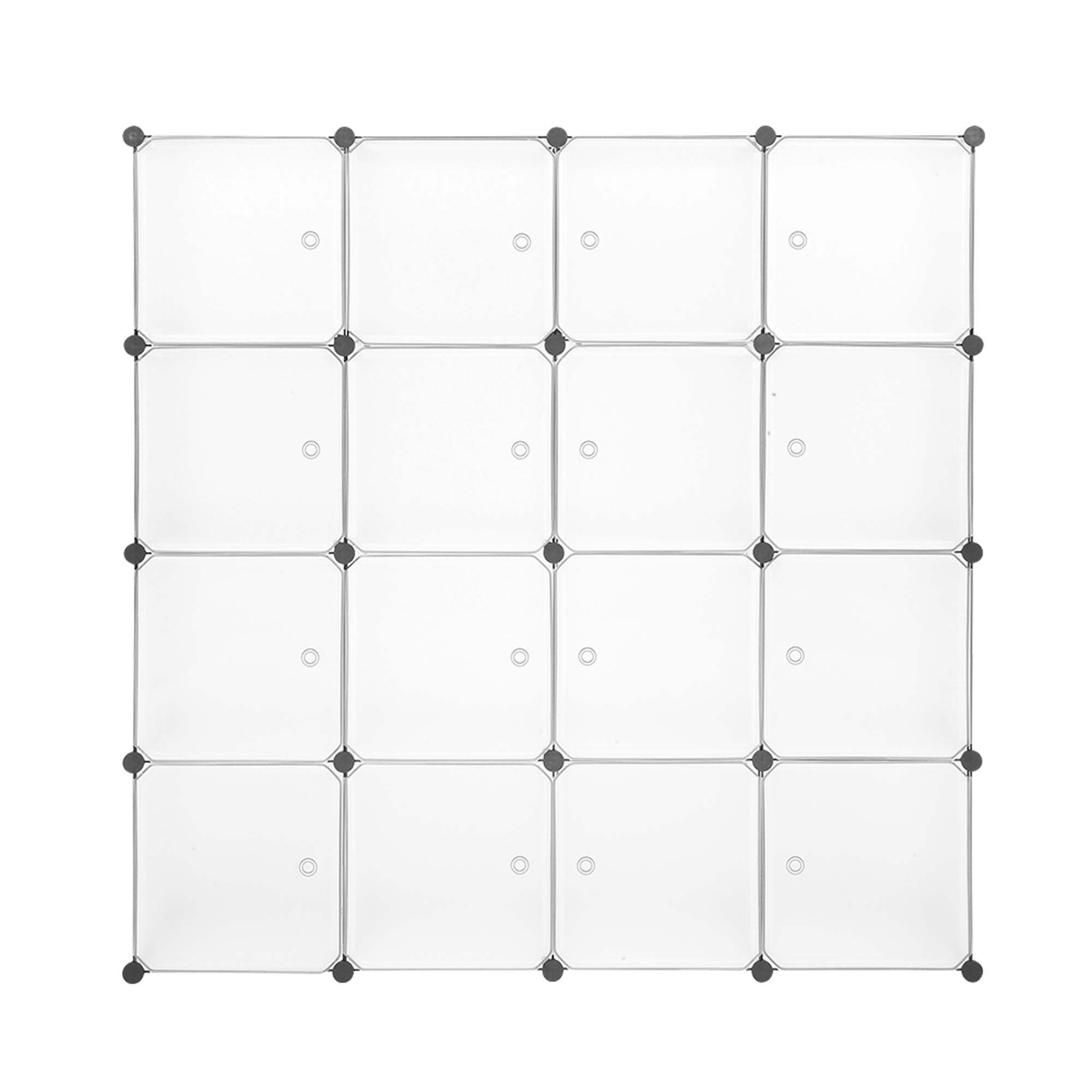 Rebrilliant Modular Closet Organizer Plastic Cabinet,16 Cube Wardrobe ...
