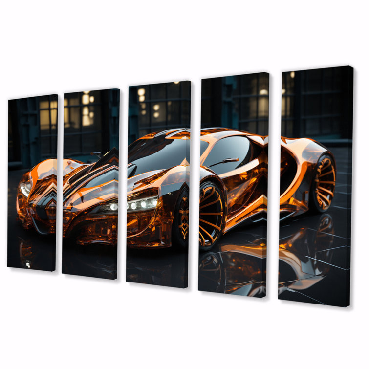 Latitude Run® " Sophisticated Stylish Glass Supercar III " 5 - Pieces ...