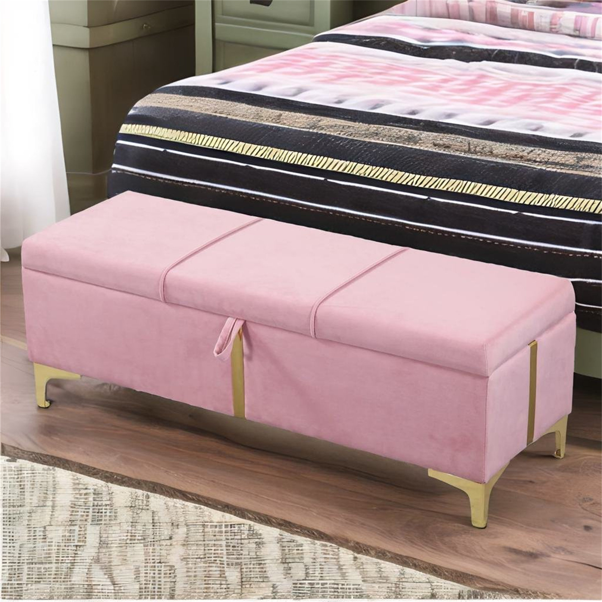 Mercer41 Verlana Velvet Upholstered Storage Bench Wayfair