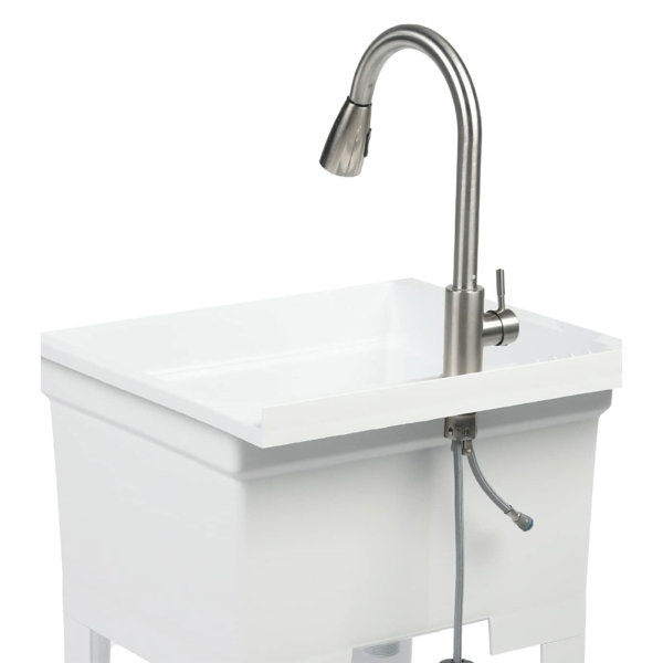 UTILITYSINKS Plastic 24" Compact Workshop Freestanding Laundry Sink ...