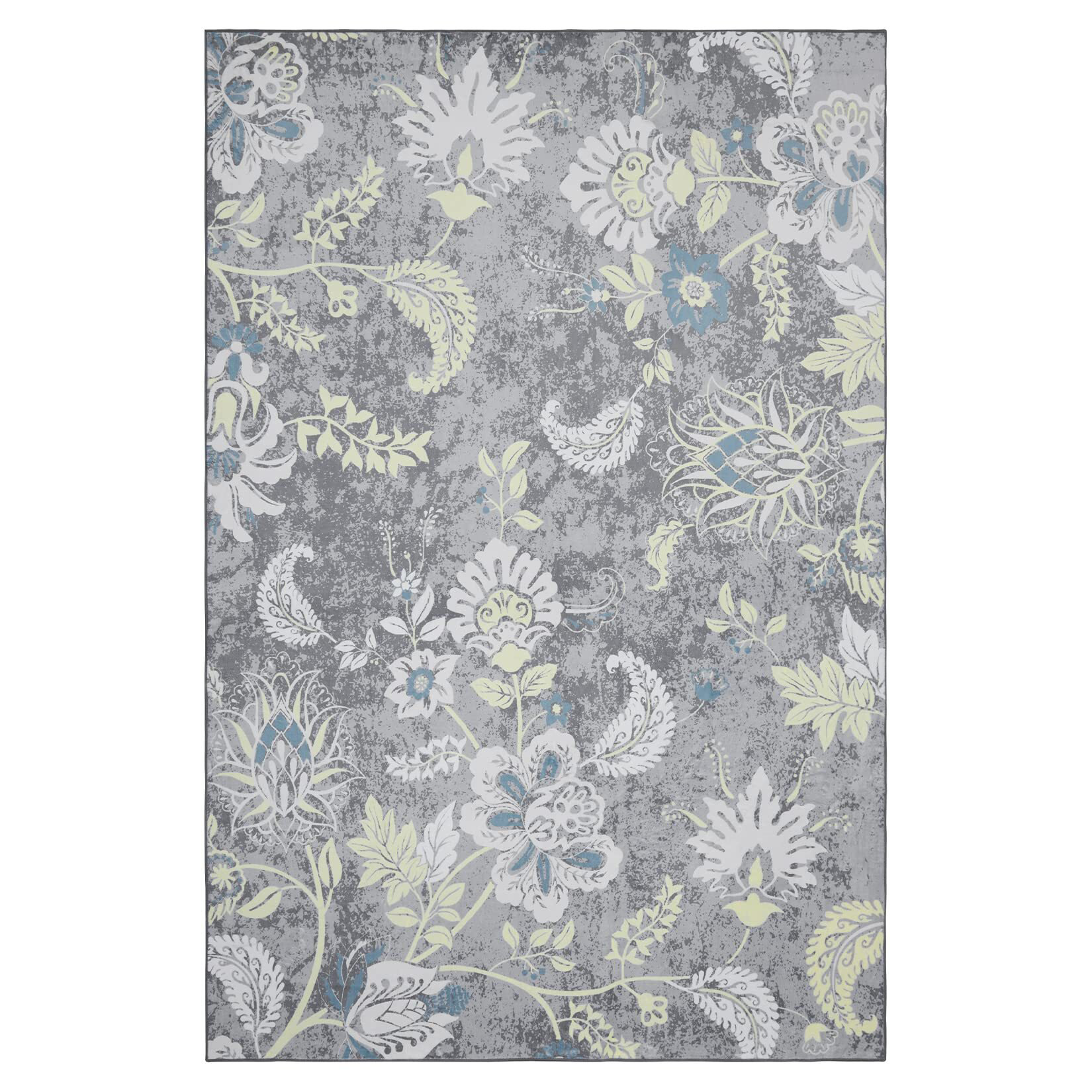 Canora Grey Floral Rug Indoor Non-Slip Stain Resistant Throw Rug | Wayfair