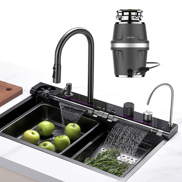 Lefton 33"x22" Single Bowl Stainless Steel Kitchen Sink Ks2207l With 3/ ...