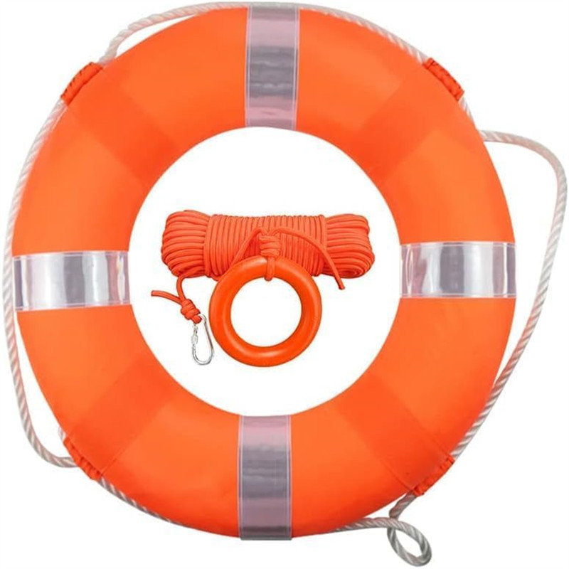HIGEMZ 20-in life buoy with floating lifeline feet swimming pool set ...