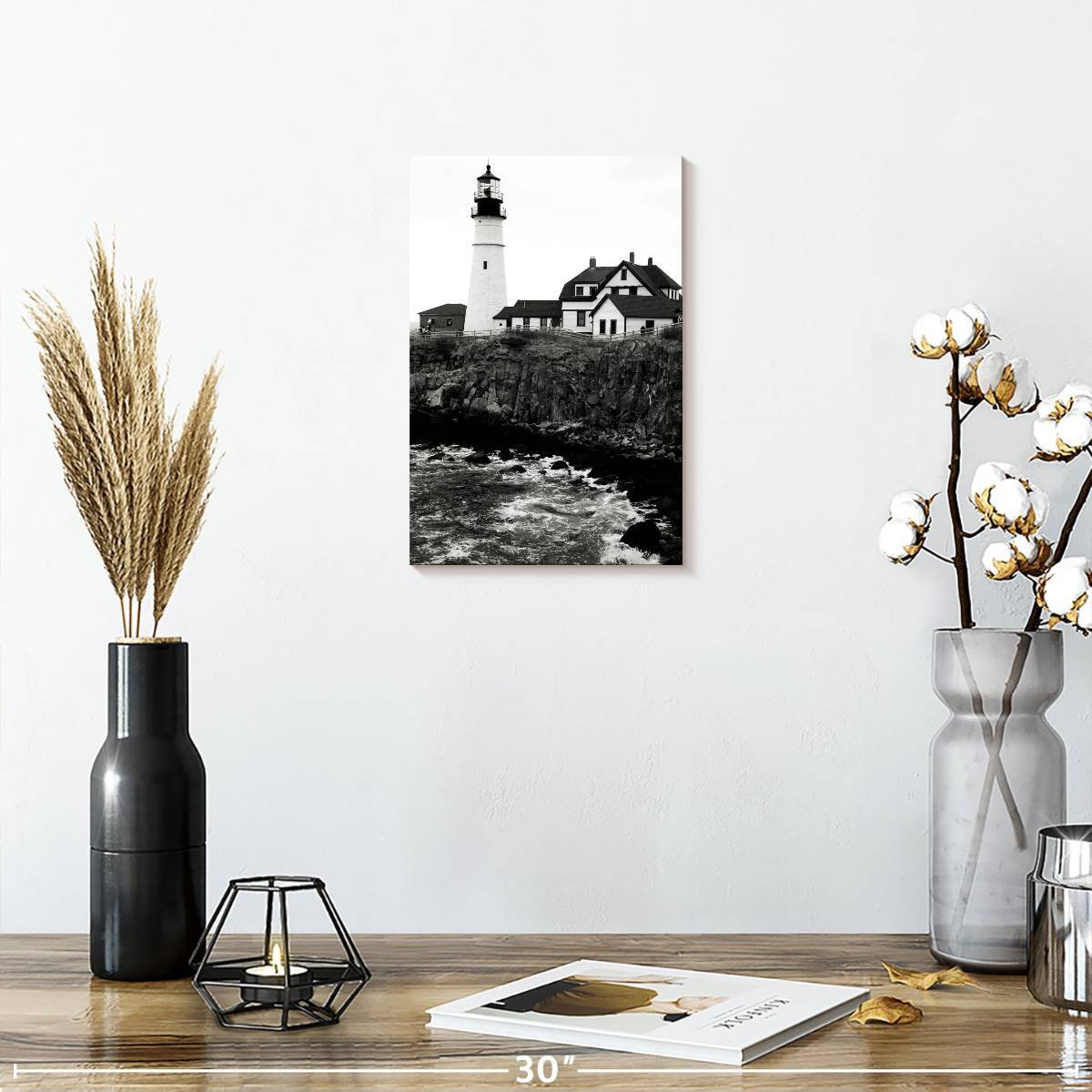 Ebern Designs Lilie Maine Lighthouse BW | Wayfair