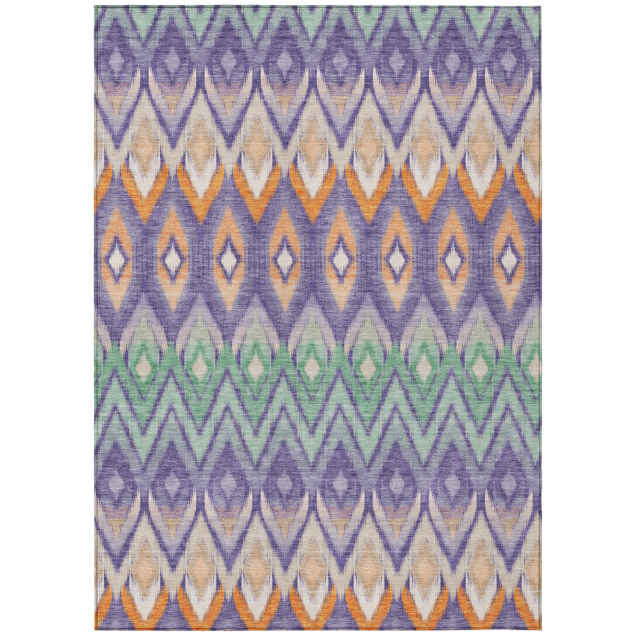 HomeRoots Tapis lavable intérieur / extérieur lilas et orange 5 pi x 8 pi Southwestern - Wayfair ...