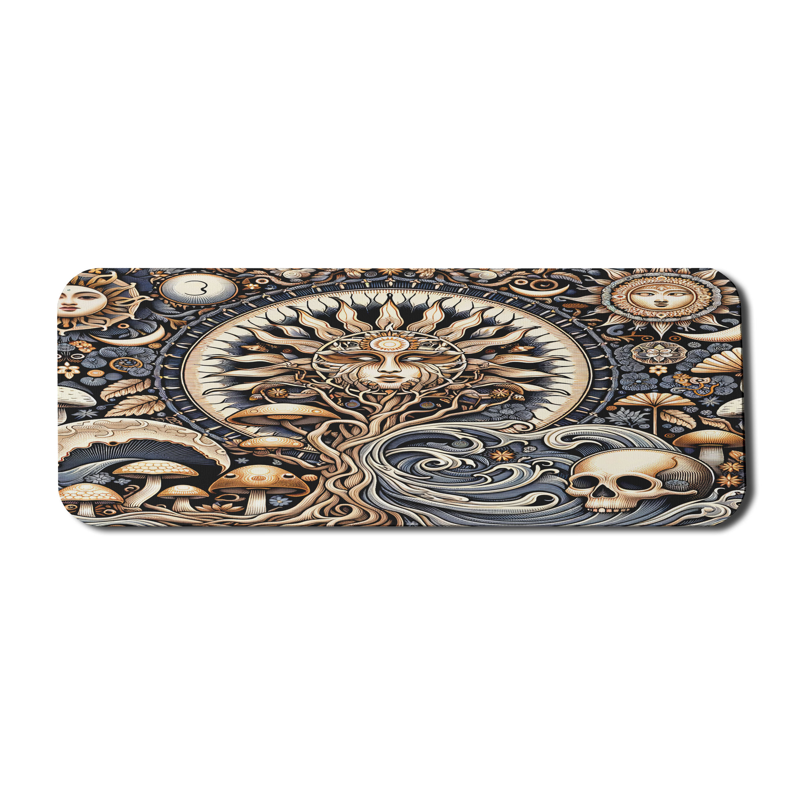 Charlton Home® Boho Art Gaming Mouse Pad Occult Sun Skull Moon Wave 31 ...