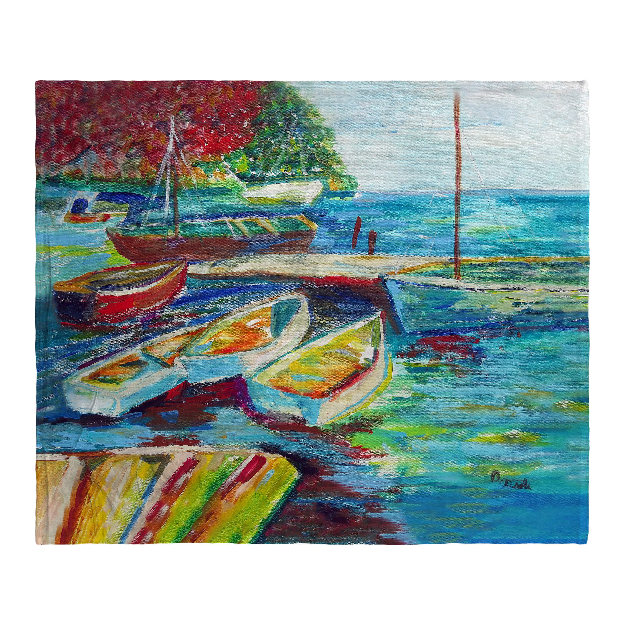 Betsy Drake Interiors Betsy's Marina III Silk-Touch Throw | Wayfair