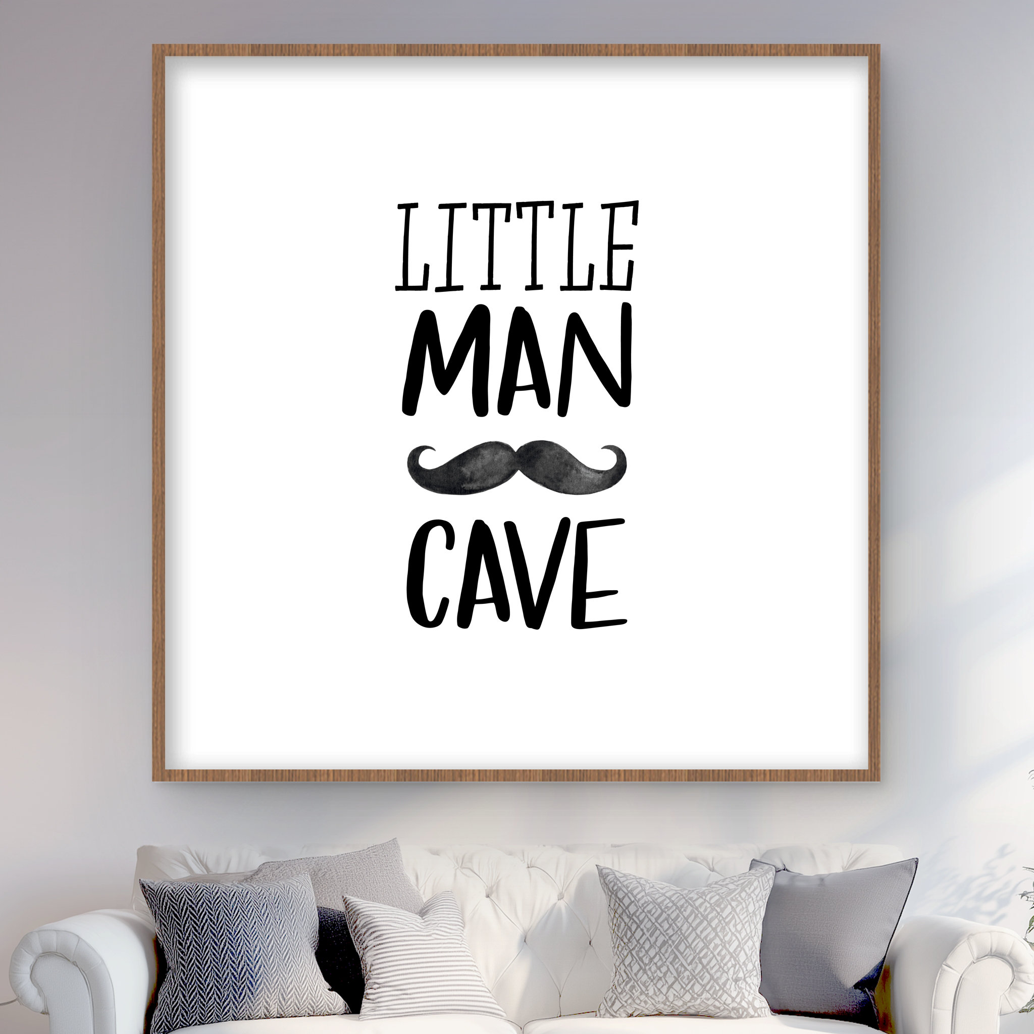 Lark Manor™ Little man cave - Monochrome Typo & Symbols Framed Print ...