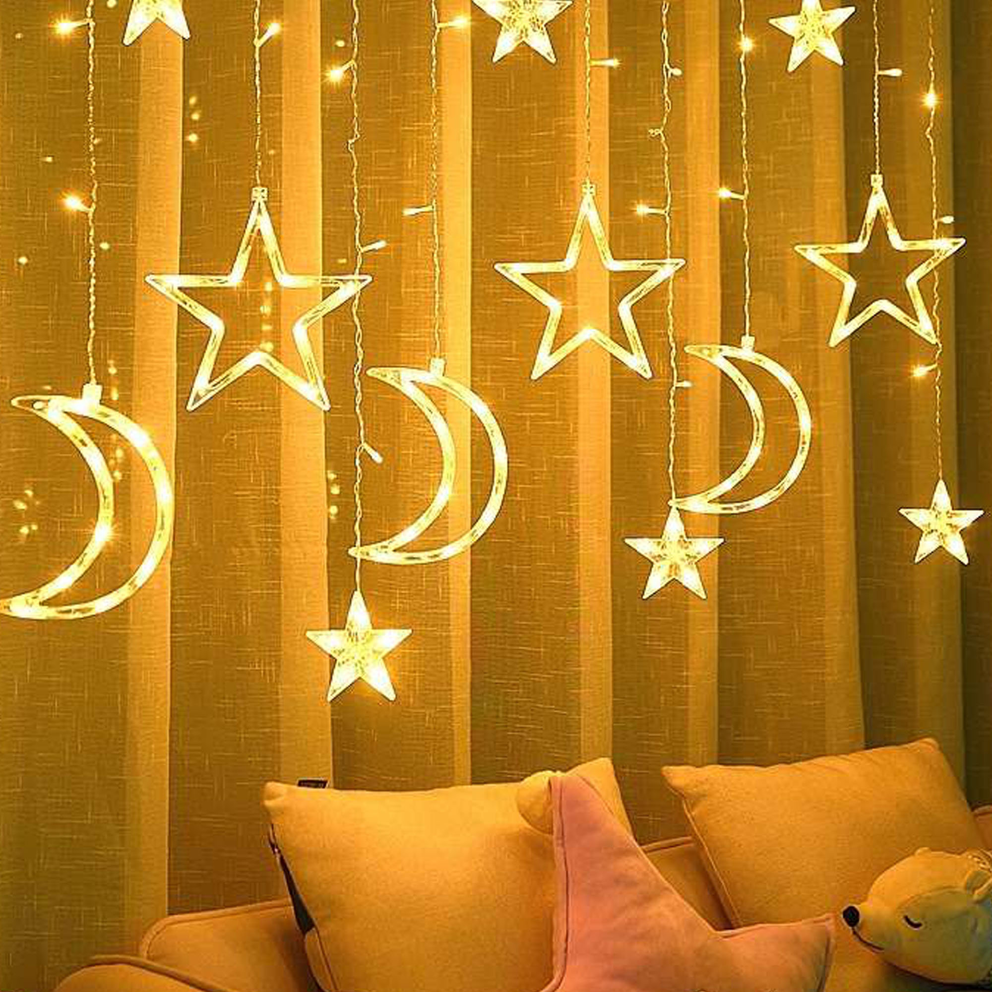 The Holiday Aisle® LED Decorations Light Moon Star Lights String Light ...
