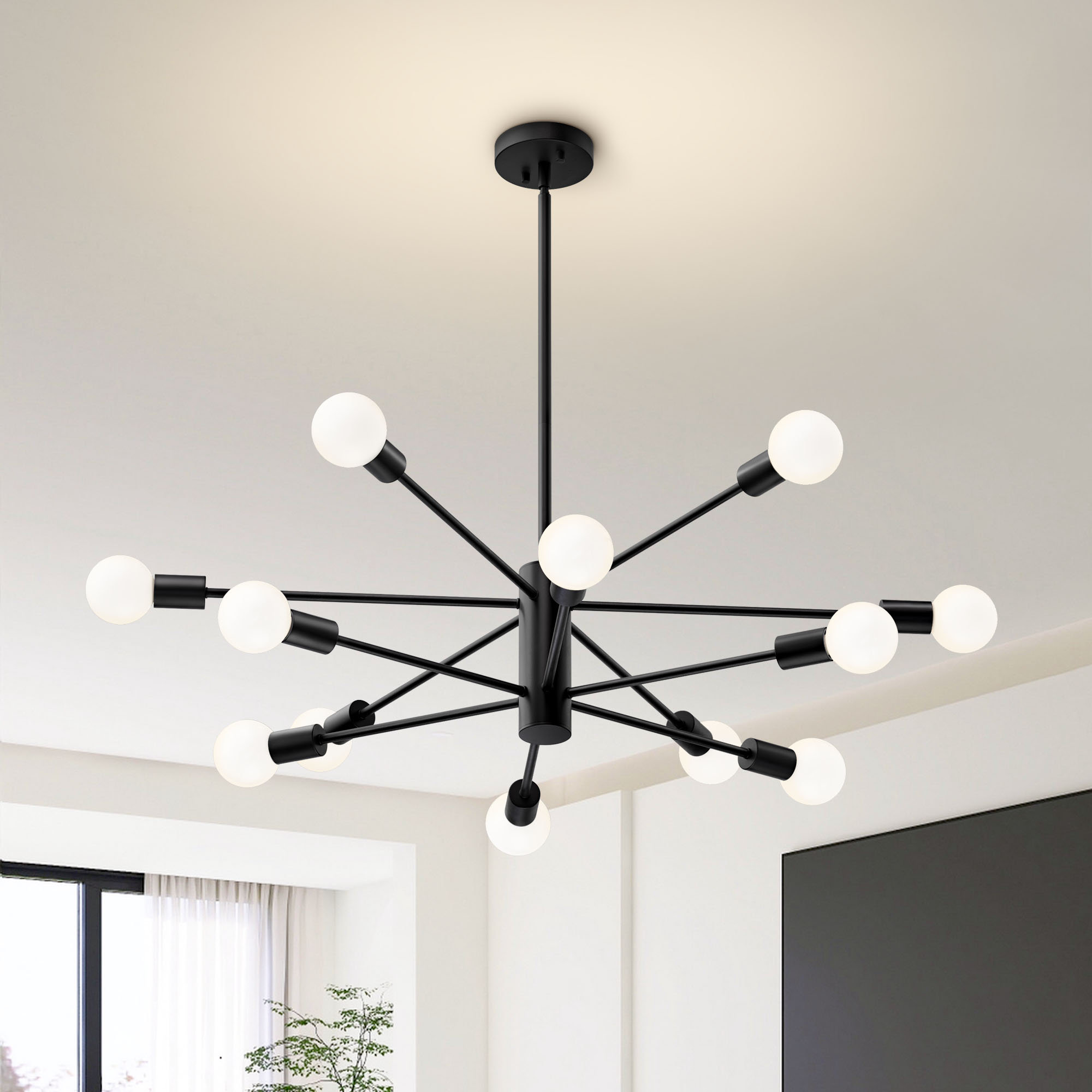 George Oliver Klotilda 12 - Light Dimmable Modern Linear Sputnik ...