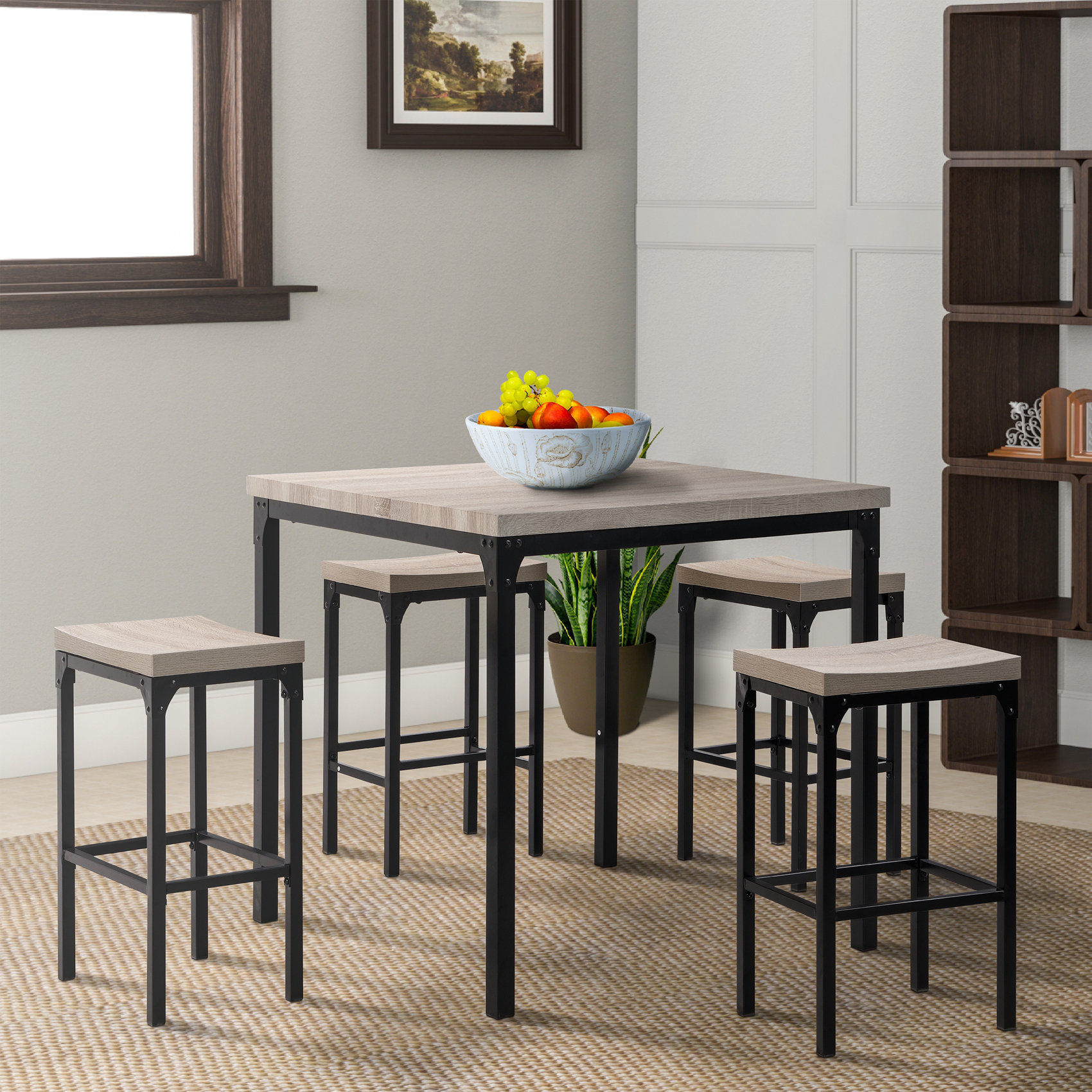 Laurel Foundry Modern Farmhouse Blanton 5 Piece Counter Height Dining ...