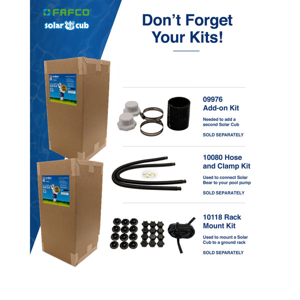 FAFCO 20' x 2' Solar Cub Above Ground Swimming Pool Heating Systems for ...