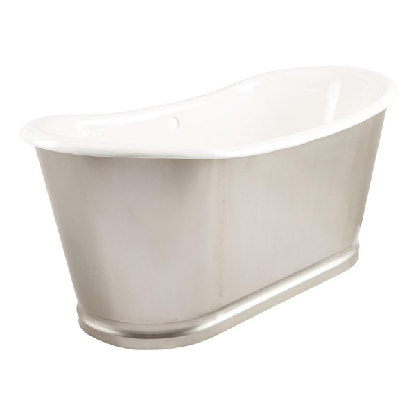 Signature Hardware Dorset 66" Cast Iron Soaking Double Slipper ...
