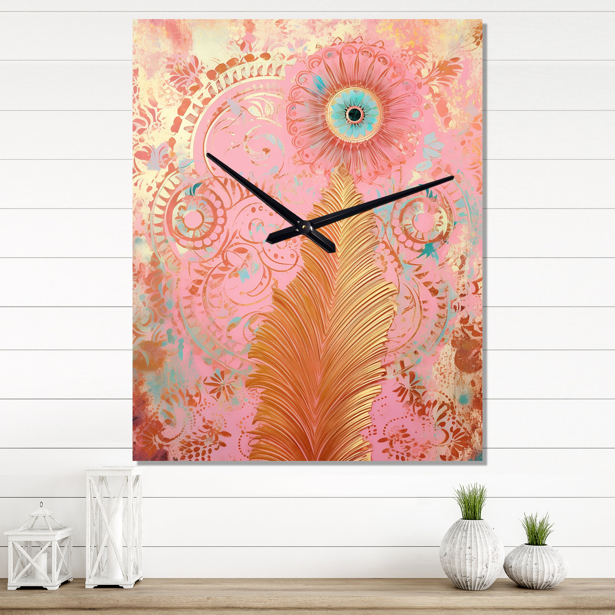 Design Art Boho Glam Pink And Gold Dreamcatcher II - Dream Catcher Very ...