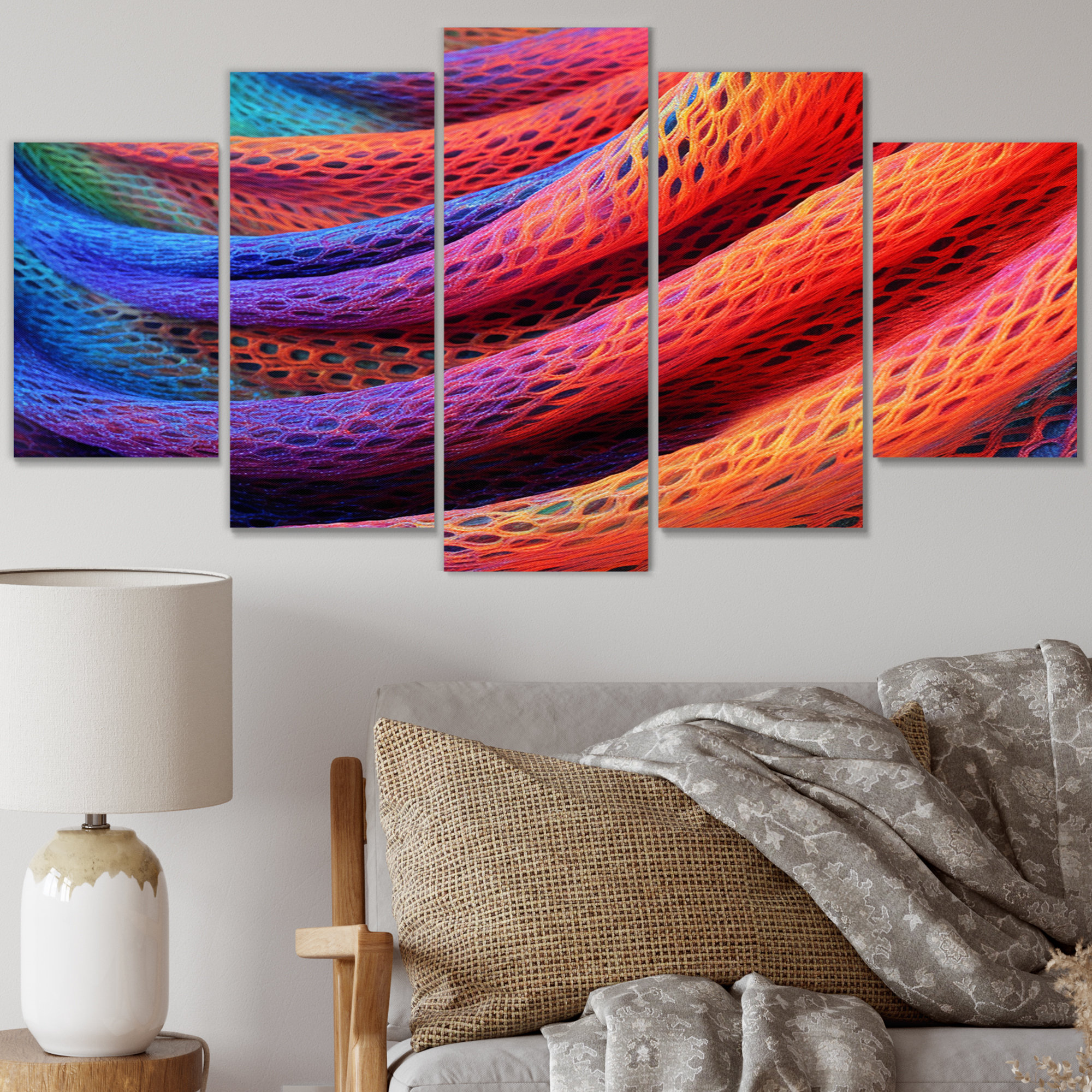 Wrought Studio Colorful Euphoria Futuristic Abstract Waves - Abstract ...