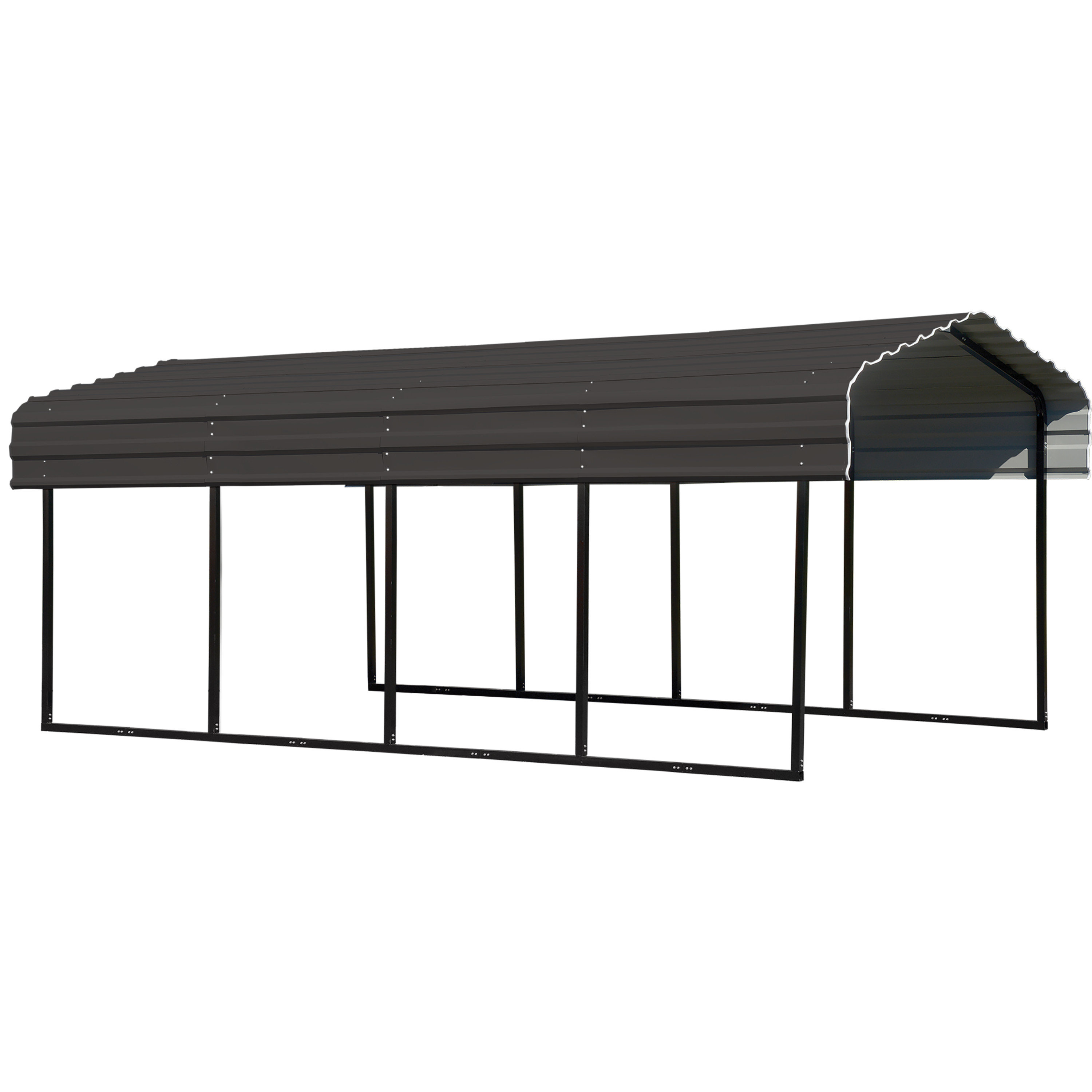 Arrow Abri d'auto en acier, noir galvanisé / gris anthracite 10 pi x 20 ...