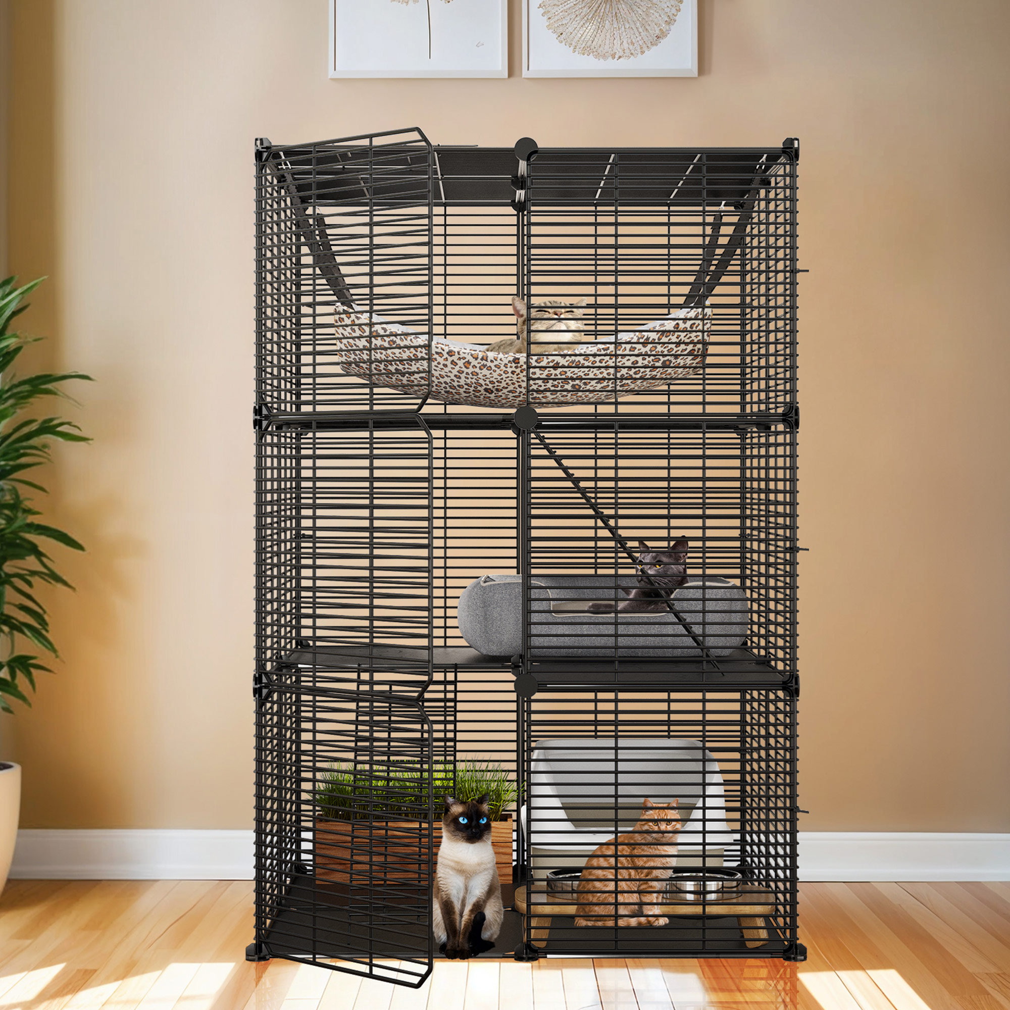 Tucker Murphy Pet™ Fizah Portable Cat Cage Cat House Play Pen with ...