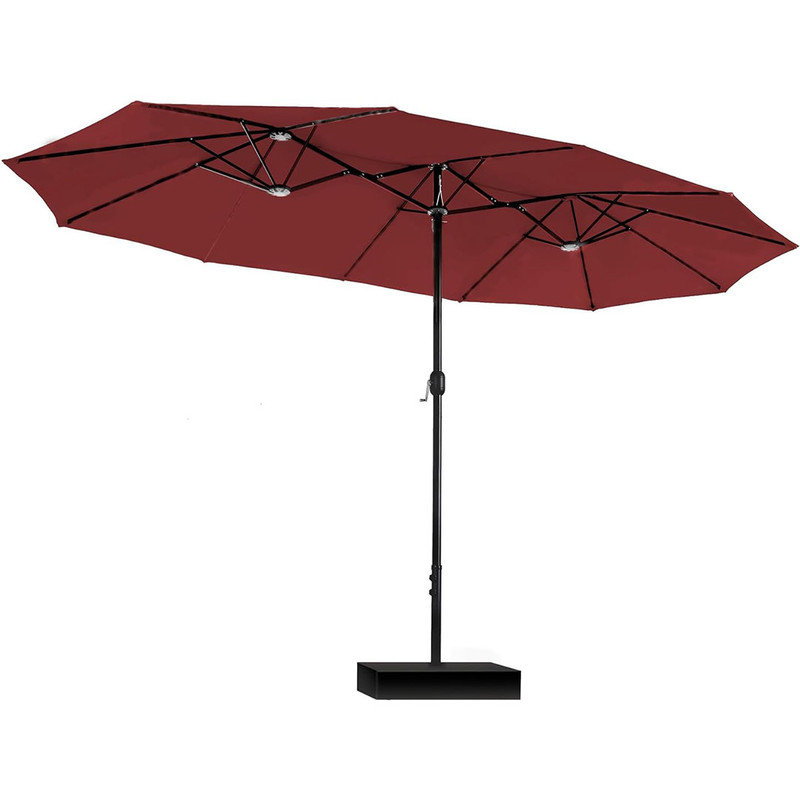 Arlmont & Co. 15ft Patio Umbrella Double-Sided Outdoor Large Umbrella ...