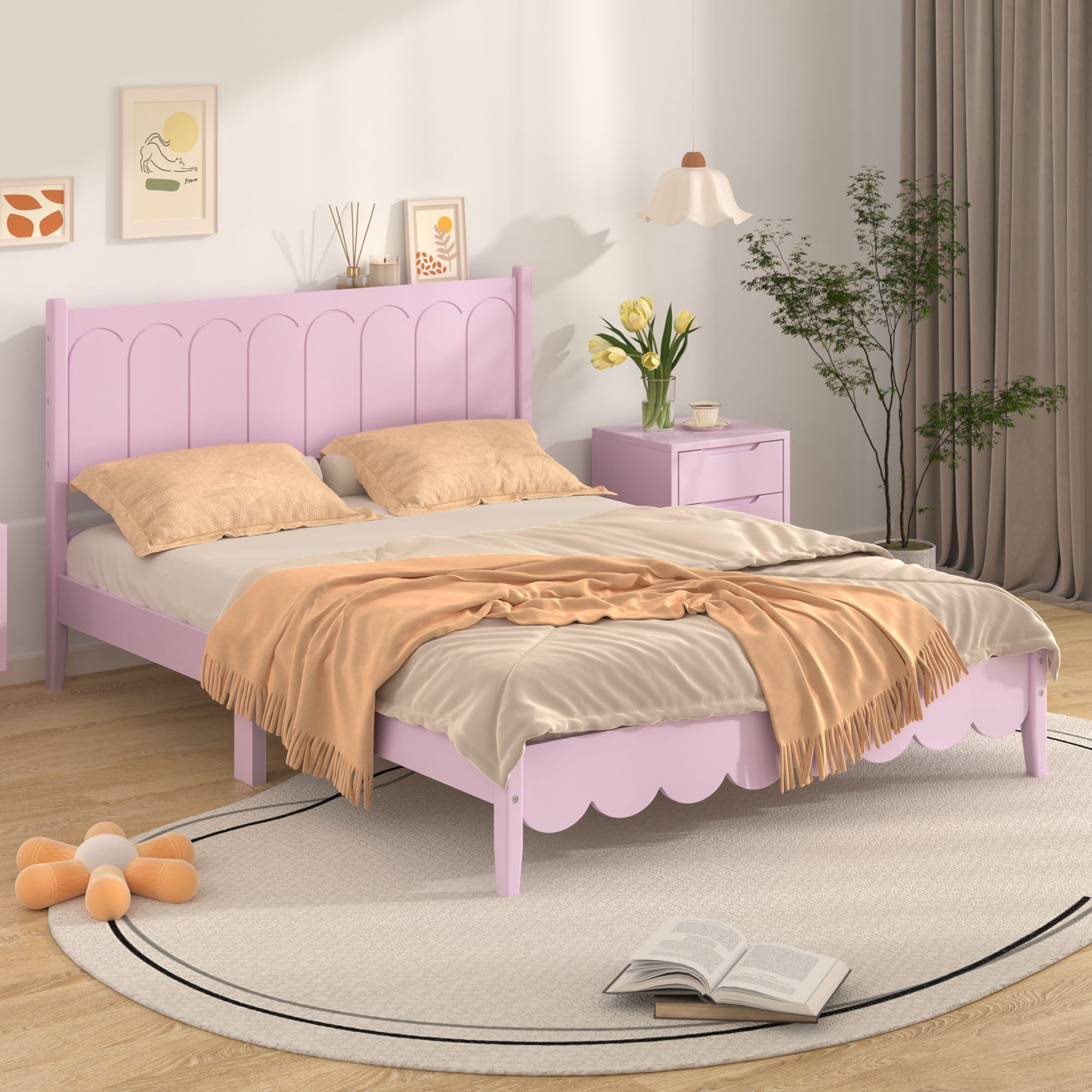 Red Barrel Studio® Platform Bed With Rectangular Headboard | Wayfair