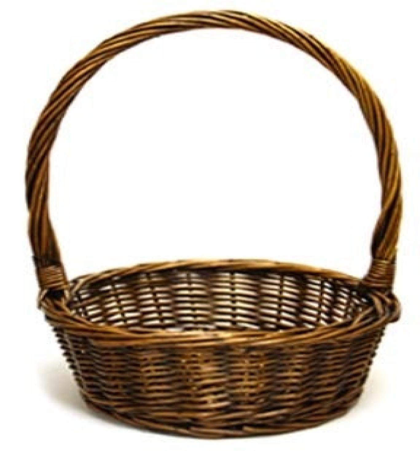 Bayou Breeze 13" H Long Handled Round Swiss Wicker Basket - Wayfair Canada